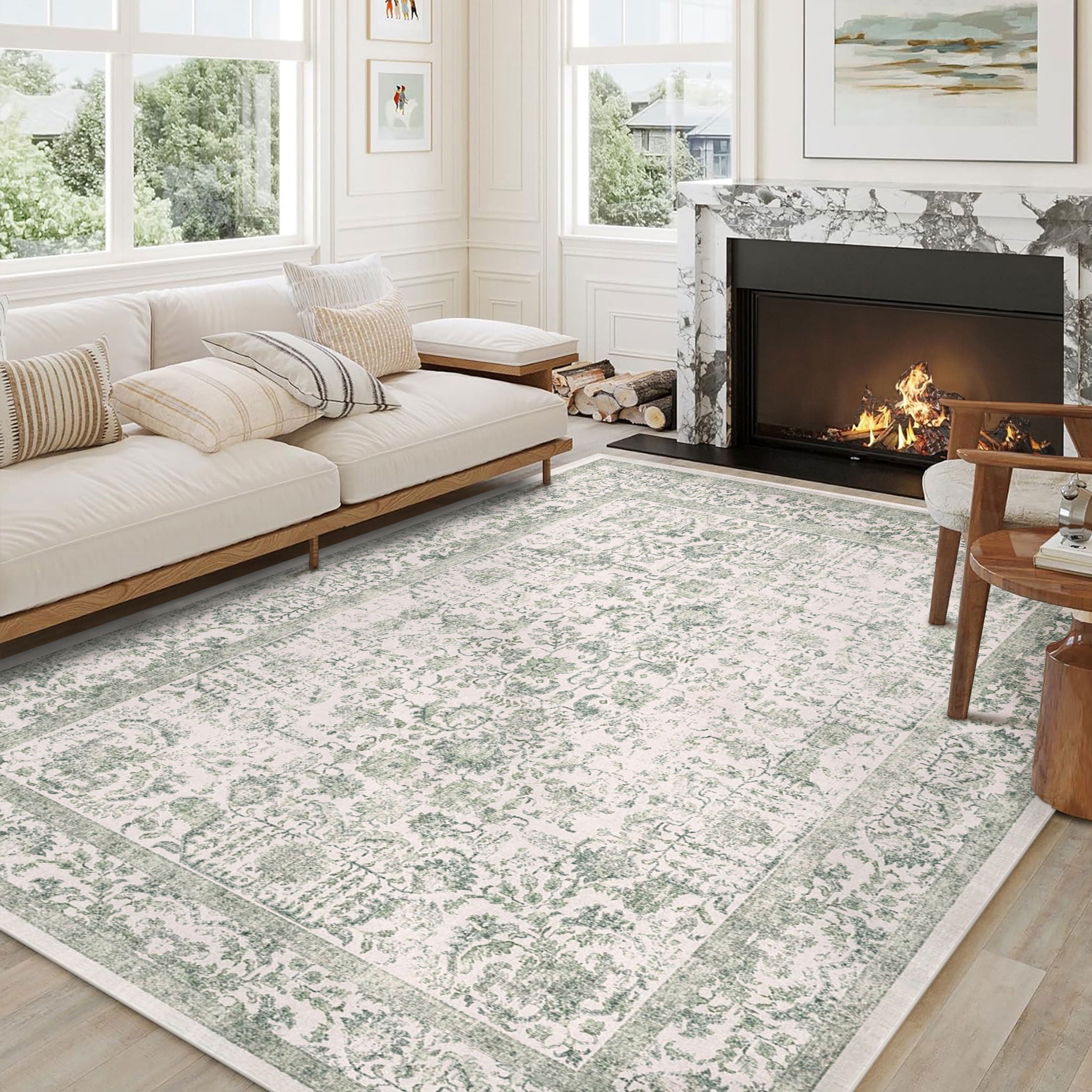 BERTHMEER 5'x7' Area Rugs Washable Vintage Oriental Rugs for Living ...