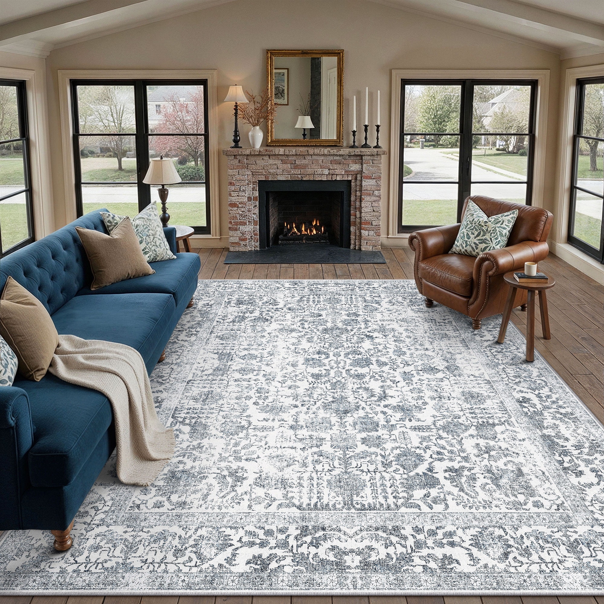 BERTHMEER 5'x7' Area Rugs Washable Vintage Oriental Rugs for Living ...