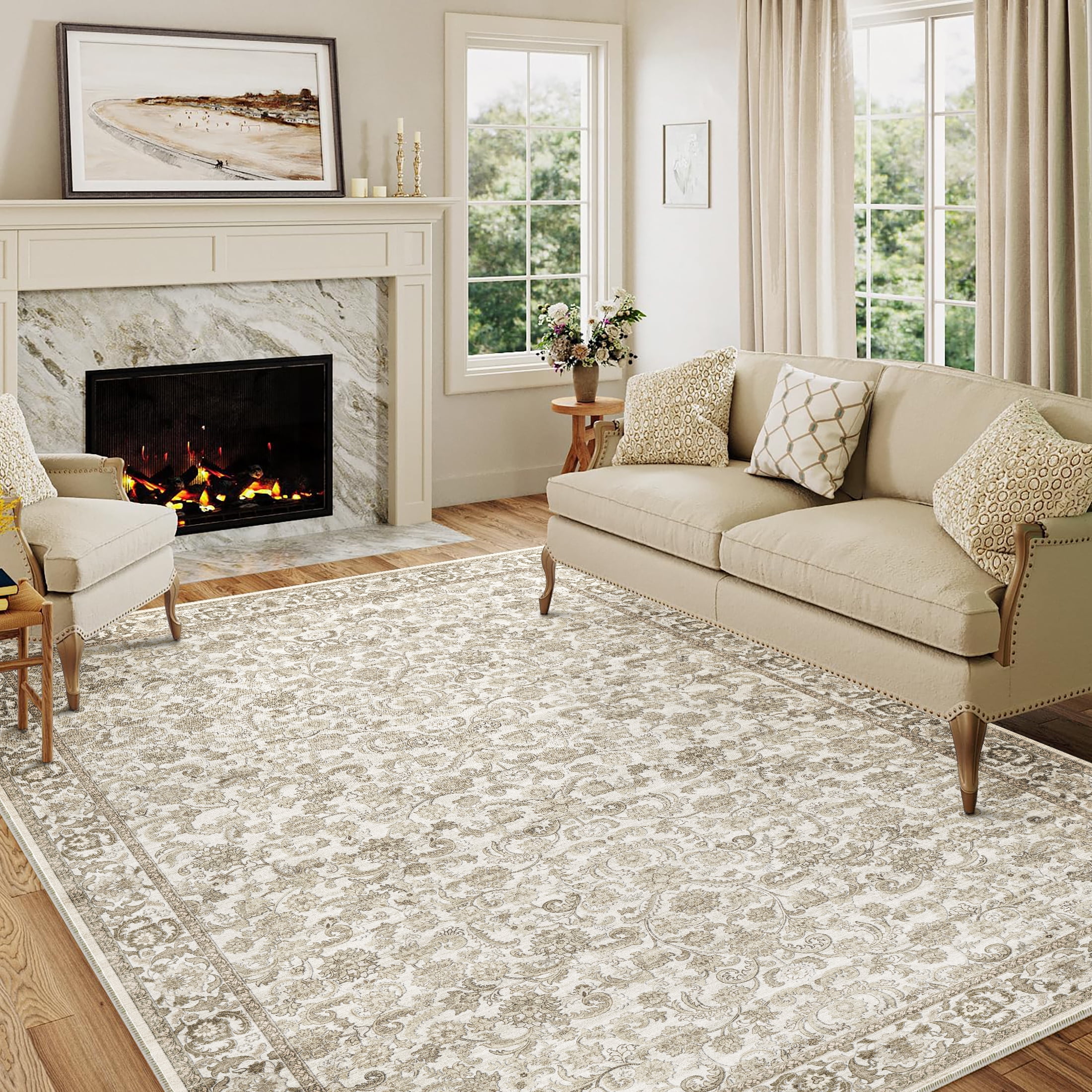 BERTHMEER 5'x7' Area Rugs for Living Room Bedroom Kitchen Rugs Non Slip ...