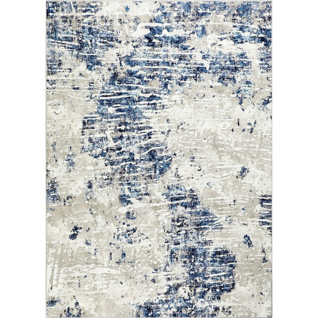 BERTHMEER 5'x7' Modern Abstract Indoor Area Rug for Office, Living Room ...