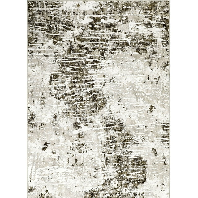 BERTHMEER 5'x7' Modern Abstract Brown Area Rug, Non-Slip for Office ...