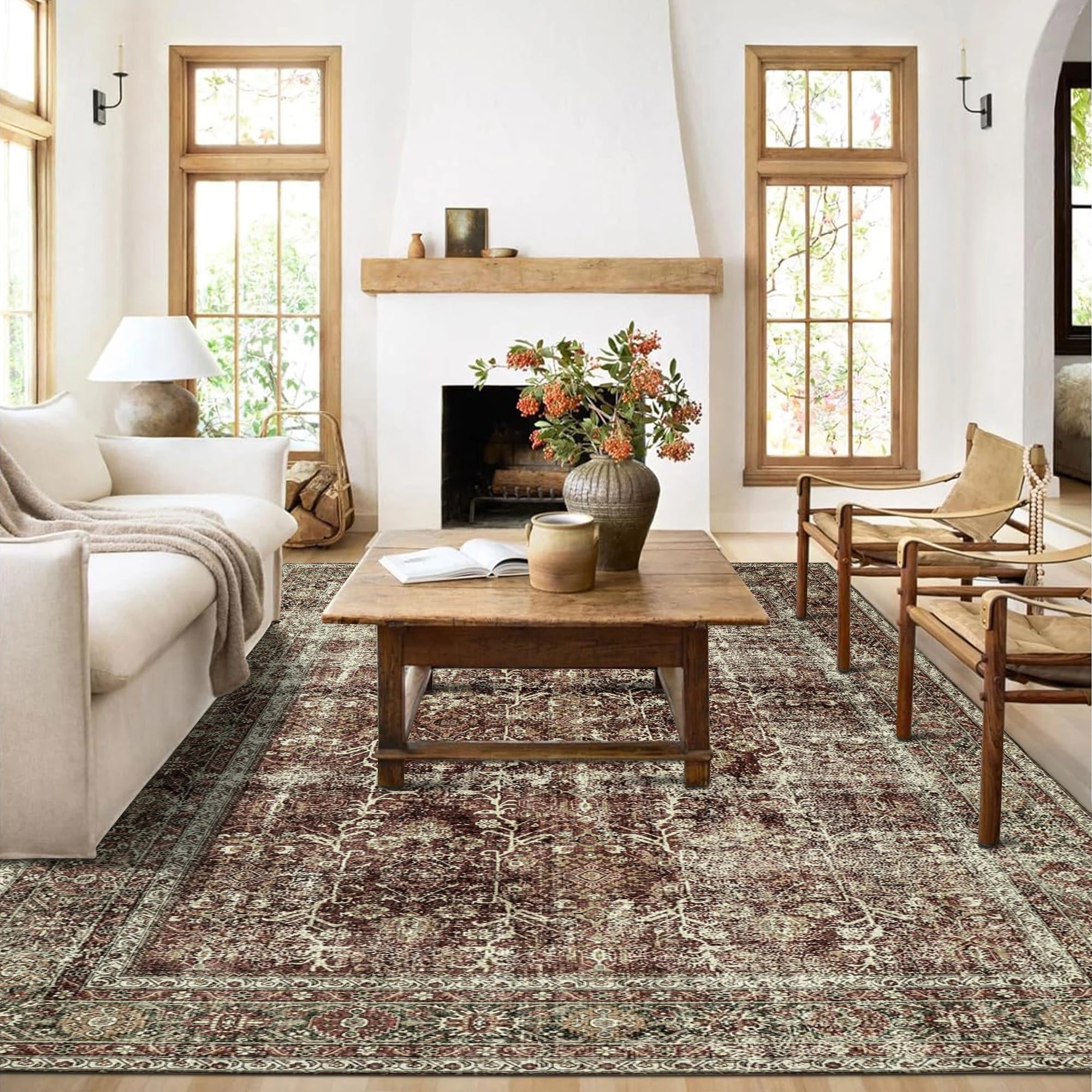 Loloi II Layla Printed Oriental Distressed Spice / Marine Area Rug ...