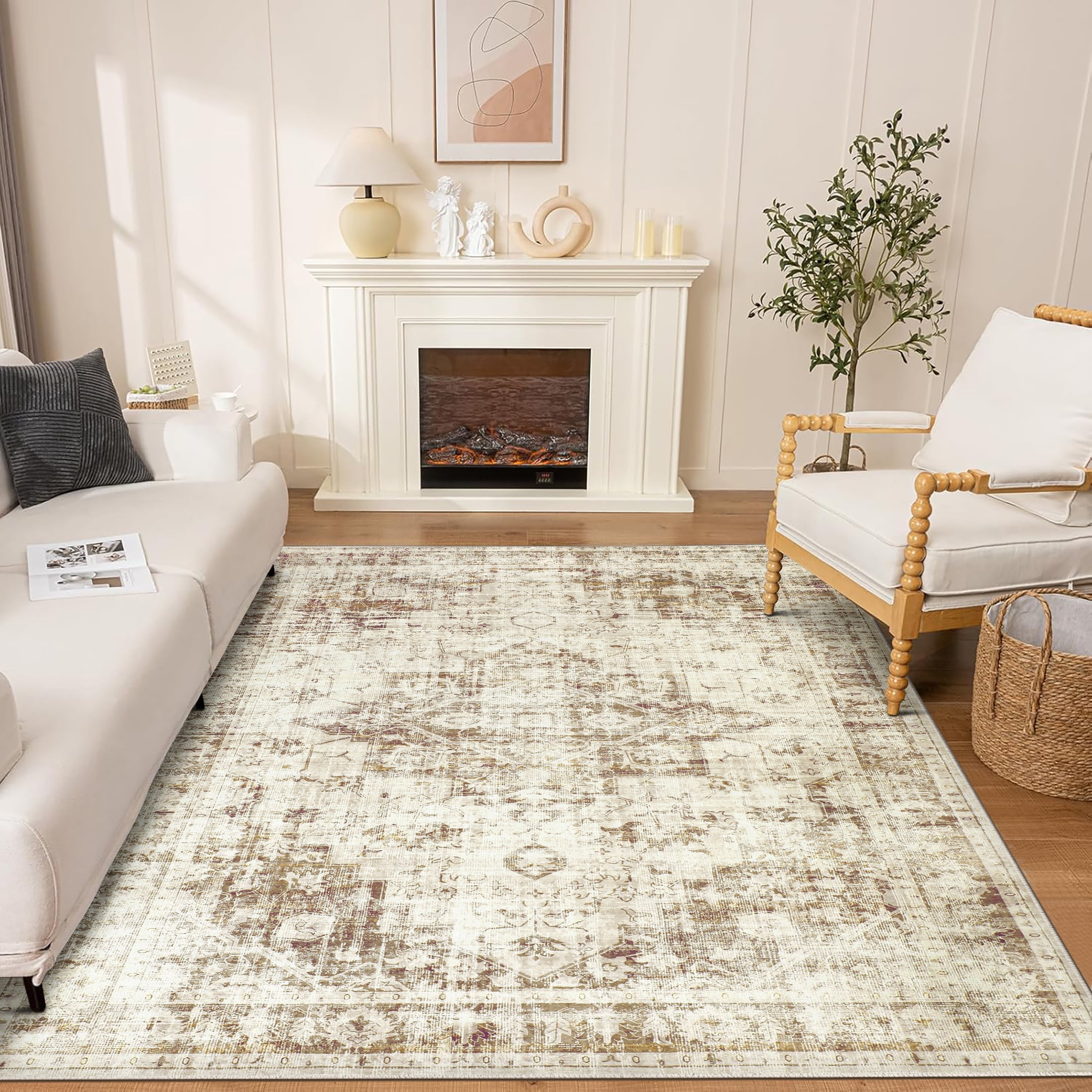 BERTHMEER 5'x7' Washable Area Rugs for Living Room Bedroom Dining Room ...