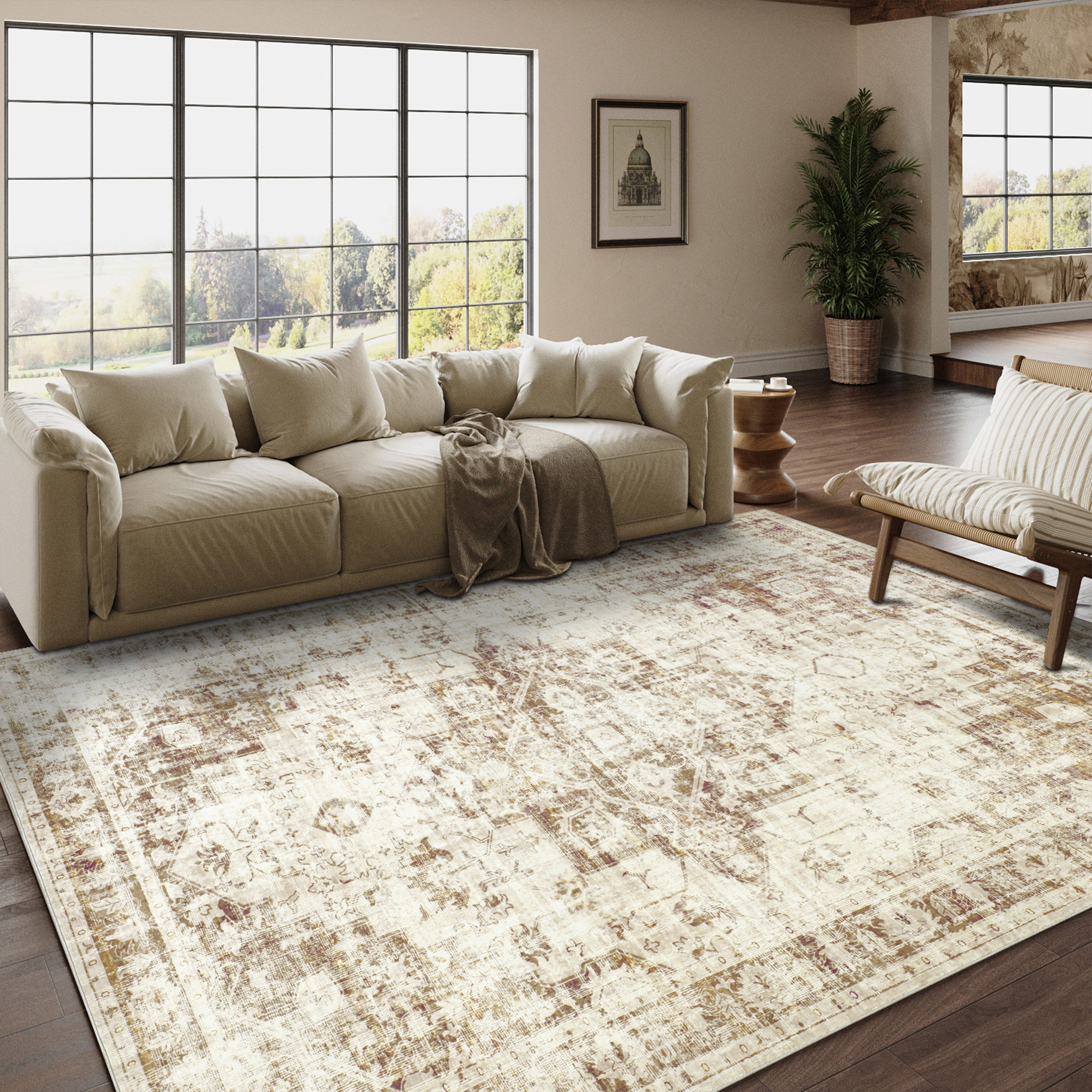 BERTHMEER 5'x7' Washable Area Rugs for Living Room Bedroom Dining Room ...