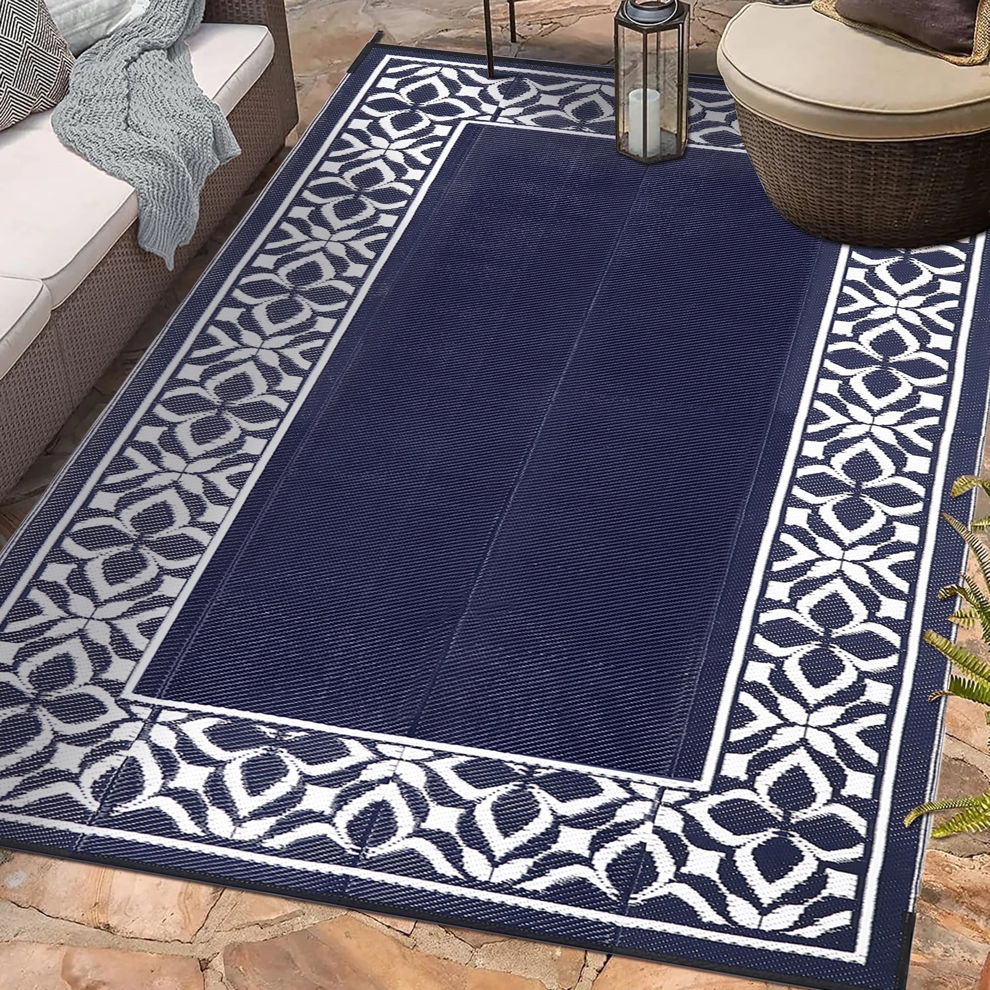 PureCozy 5'x8' Reversible Outdoor Mats, Waterproof Rug for Patio, RV ...