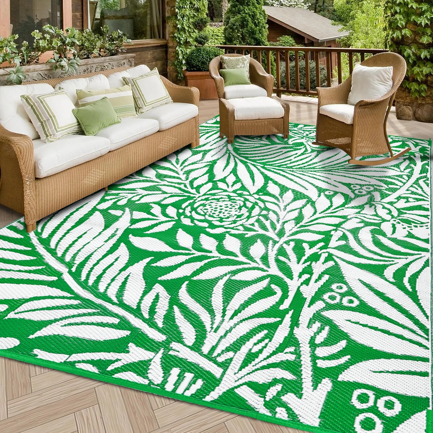 HUGEAR 5'x8' Large, Waterproof Outdoor Rug for Patio, RV, Deck, Picnic ...