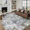 BERTHMEER 6'x9' Abstract Non-slip Area Rug, Stain Resistant, Washable ...