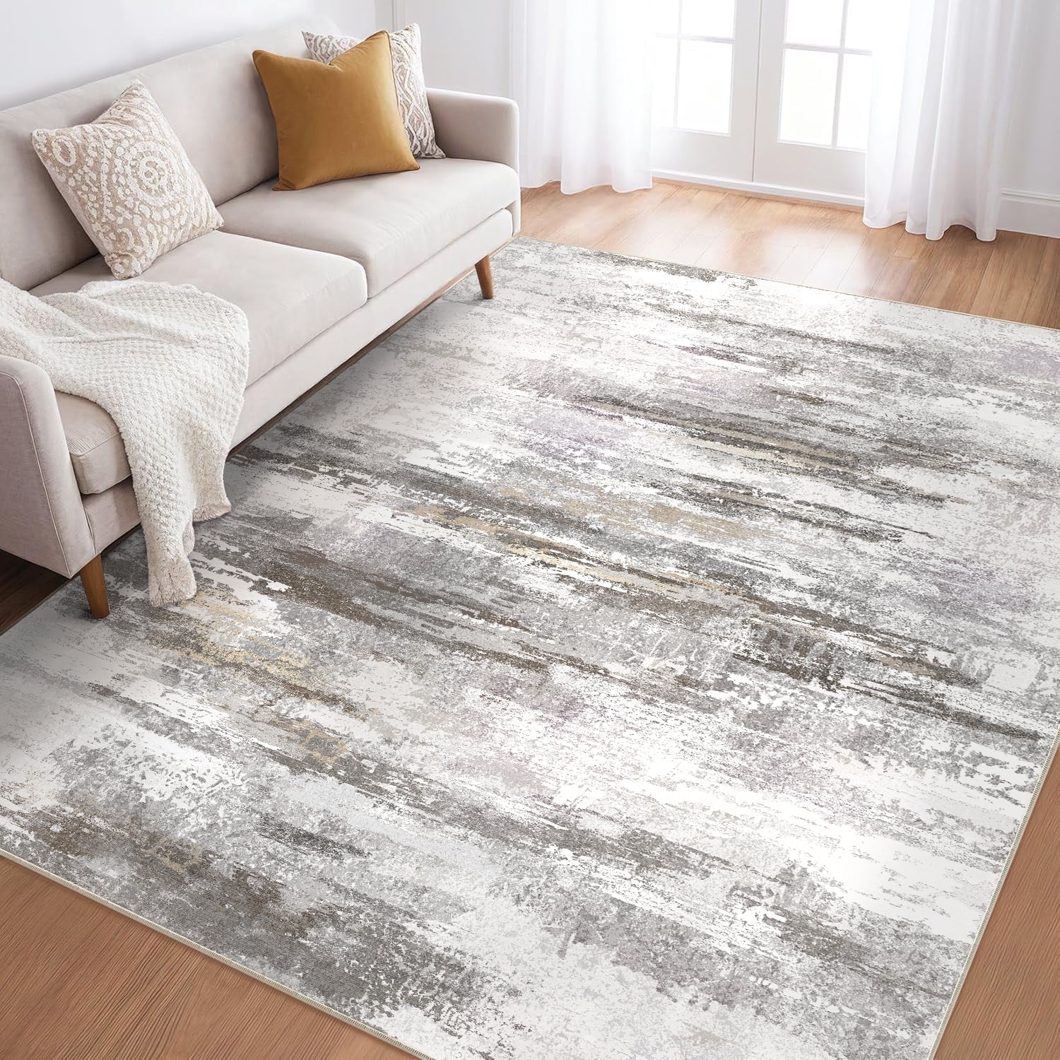 BERTHMEER 6'x9' Area Rugs for Living Room Abstract Washable Bedroom ...