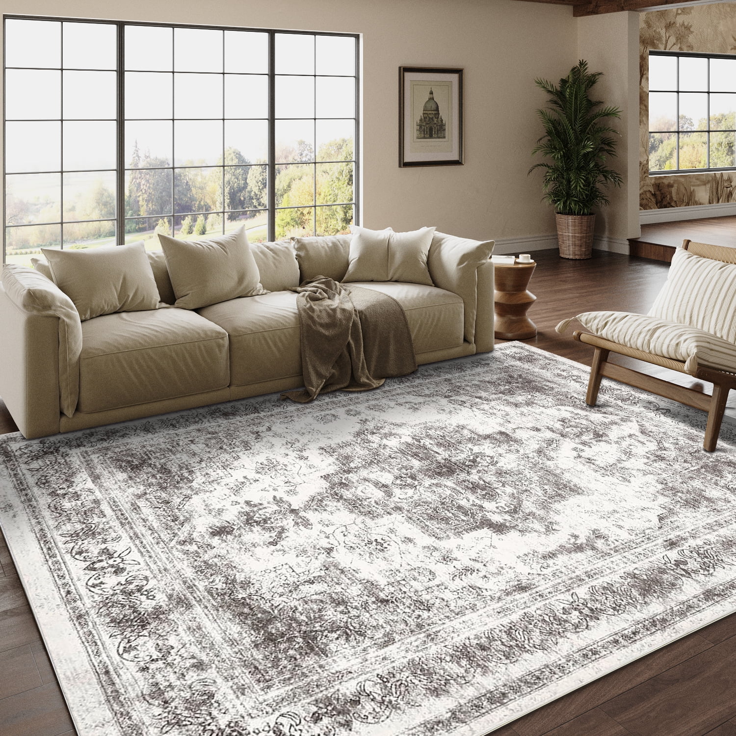 BERTHMEER 6'x9' Traditional Area Rugs Washable Vintage Oriental Rugs ...