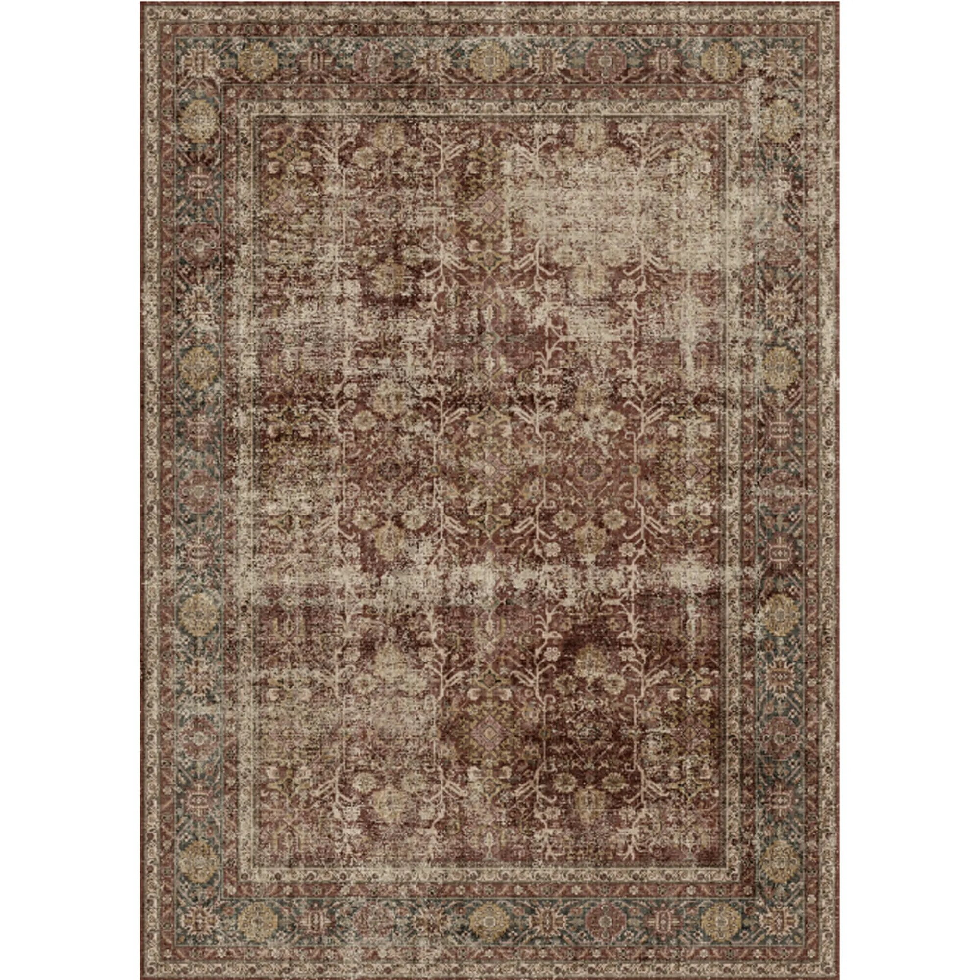 BERTHMEER 6'x9' Vintage Oriental Distressed Area Rugs, Rust - Walmart.com