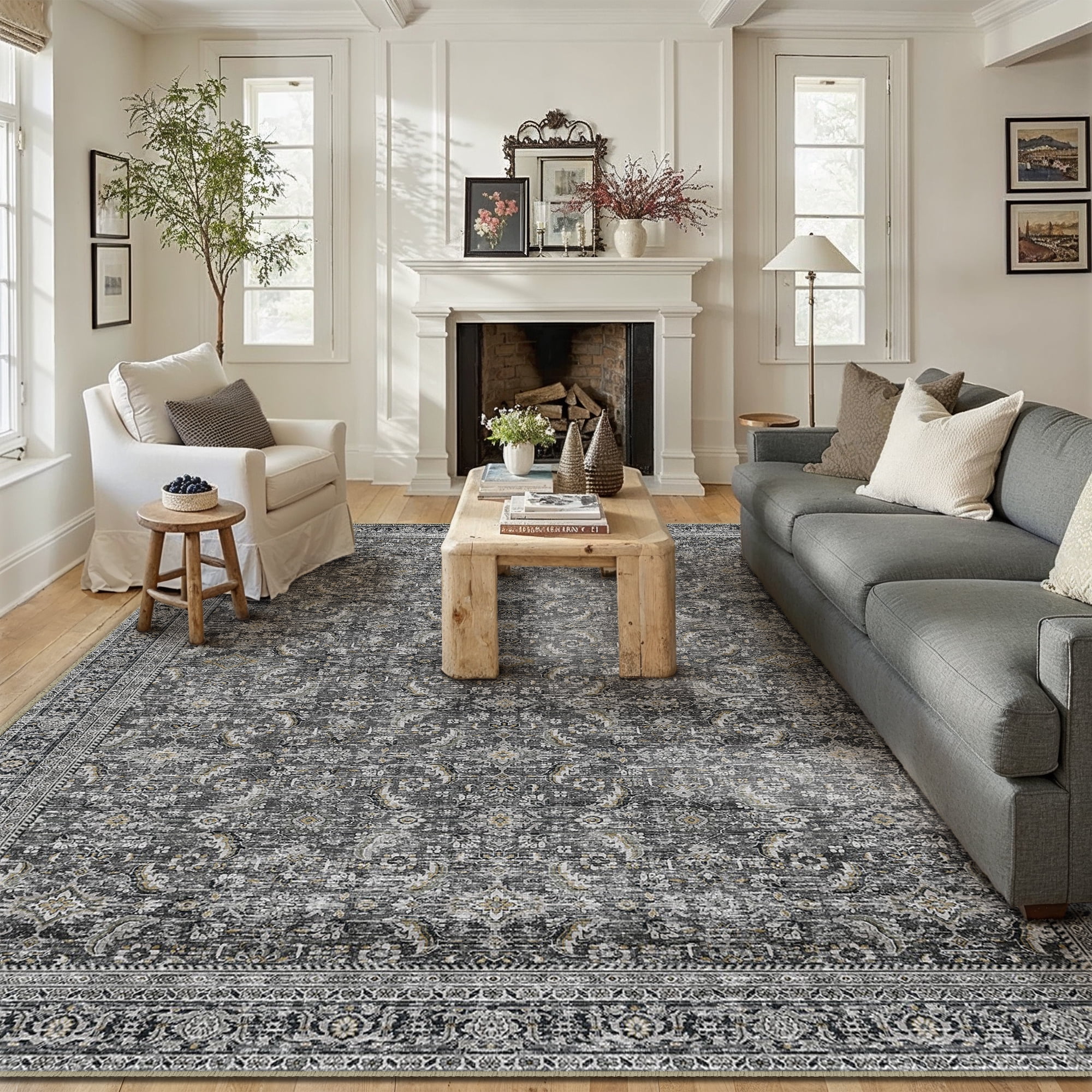 BERTHMEER 6'x9' Washable Area Rugs for Living Room Bedroom Kitchen Rugs ...