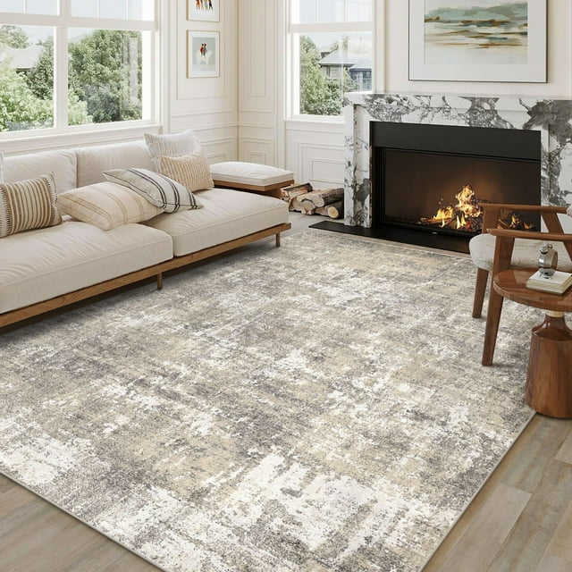 BERTHMEER Abstract Area Rug 8'x10', Non-slip, Machine Washable for ...