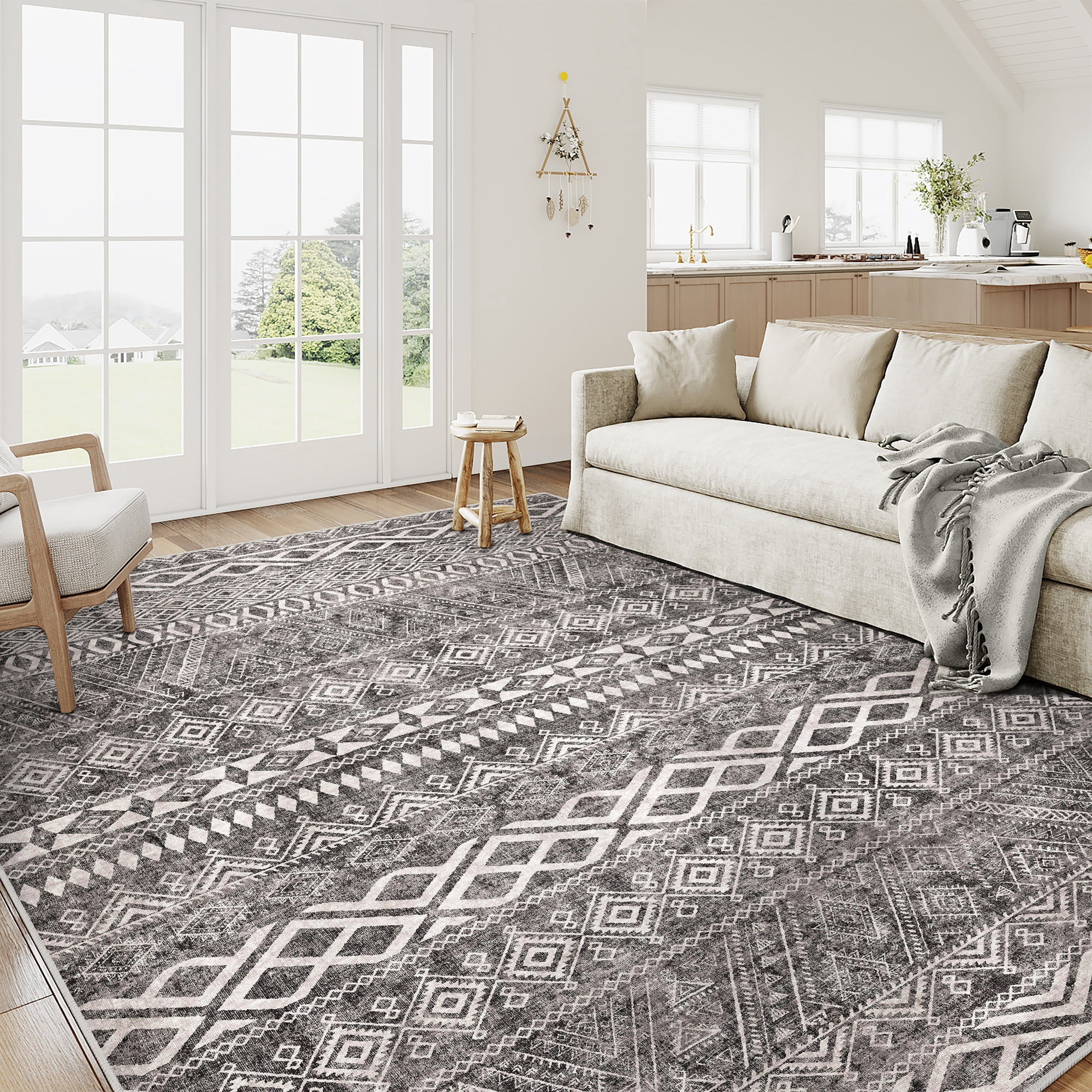 BERTHMEER 8'x10' Area Rug - Non-Slip Washable Indoor Rug for Living ...