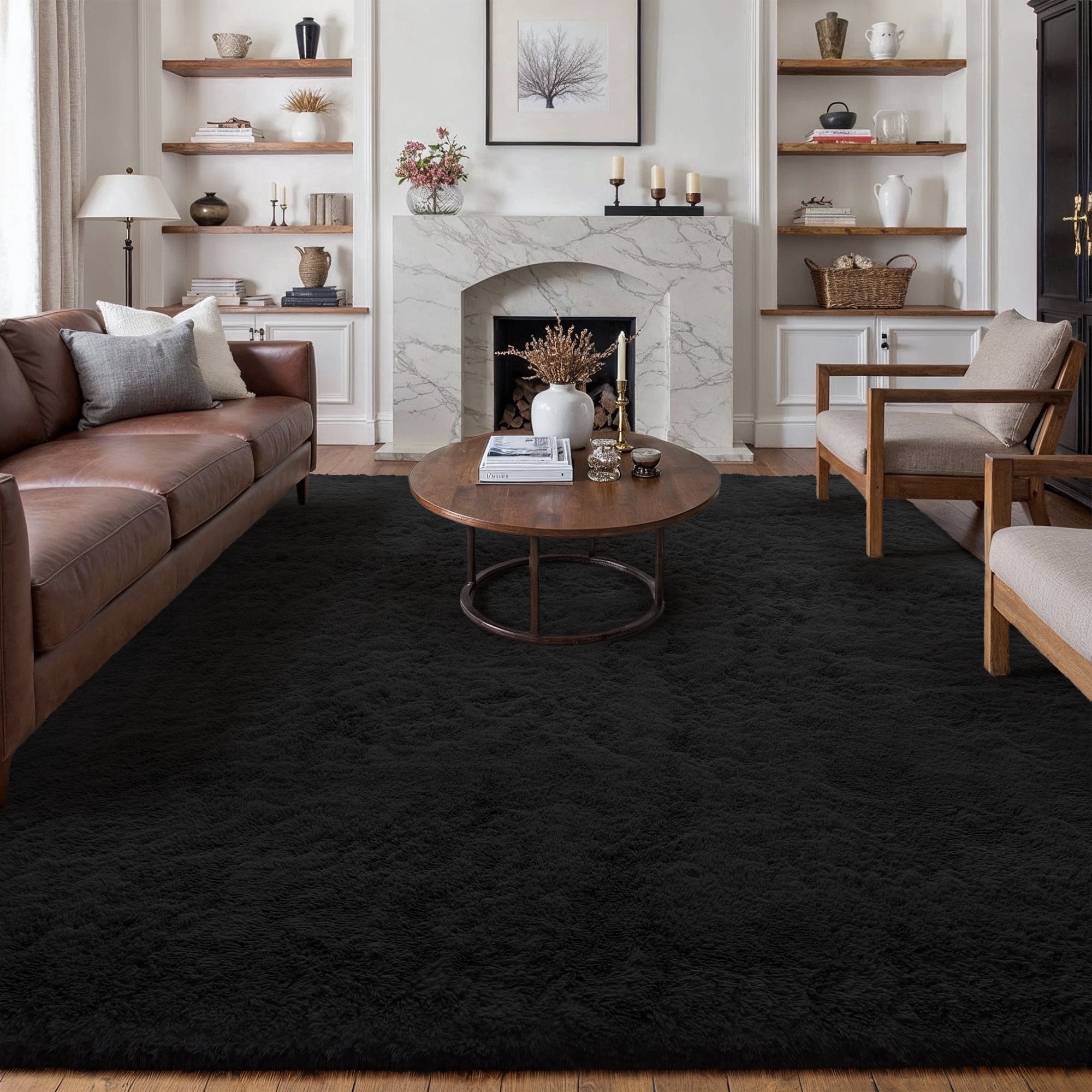 BERTHMEER 8'x10' Shag Area Rugs for Living Room Bedroom Dinning Room ...