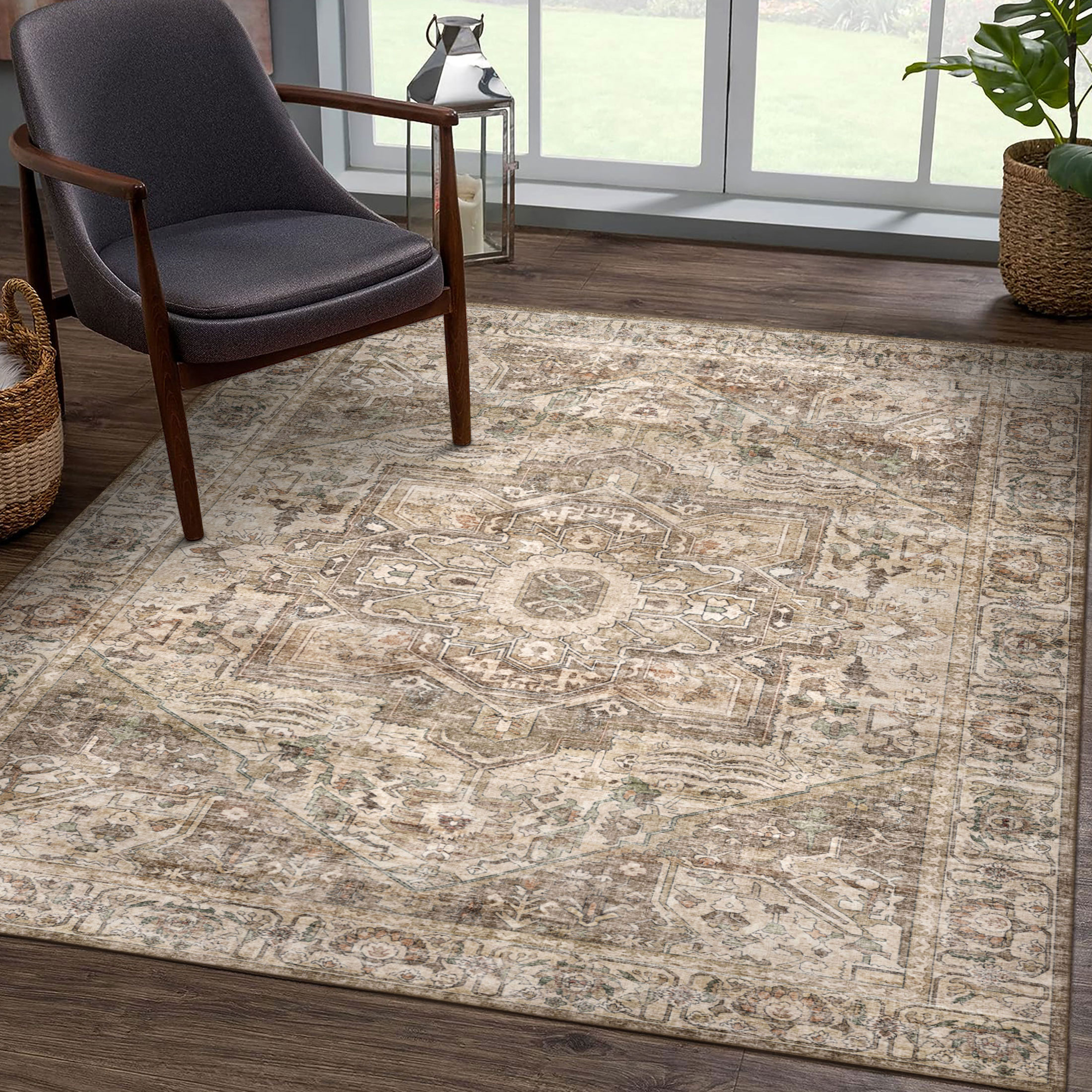 BERTHMEER 8'x10' Area Rugs for Living Room Bedroom Vintage Distressed ...