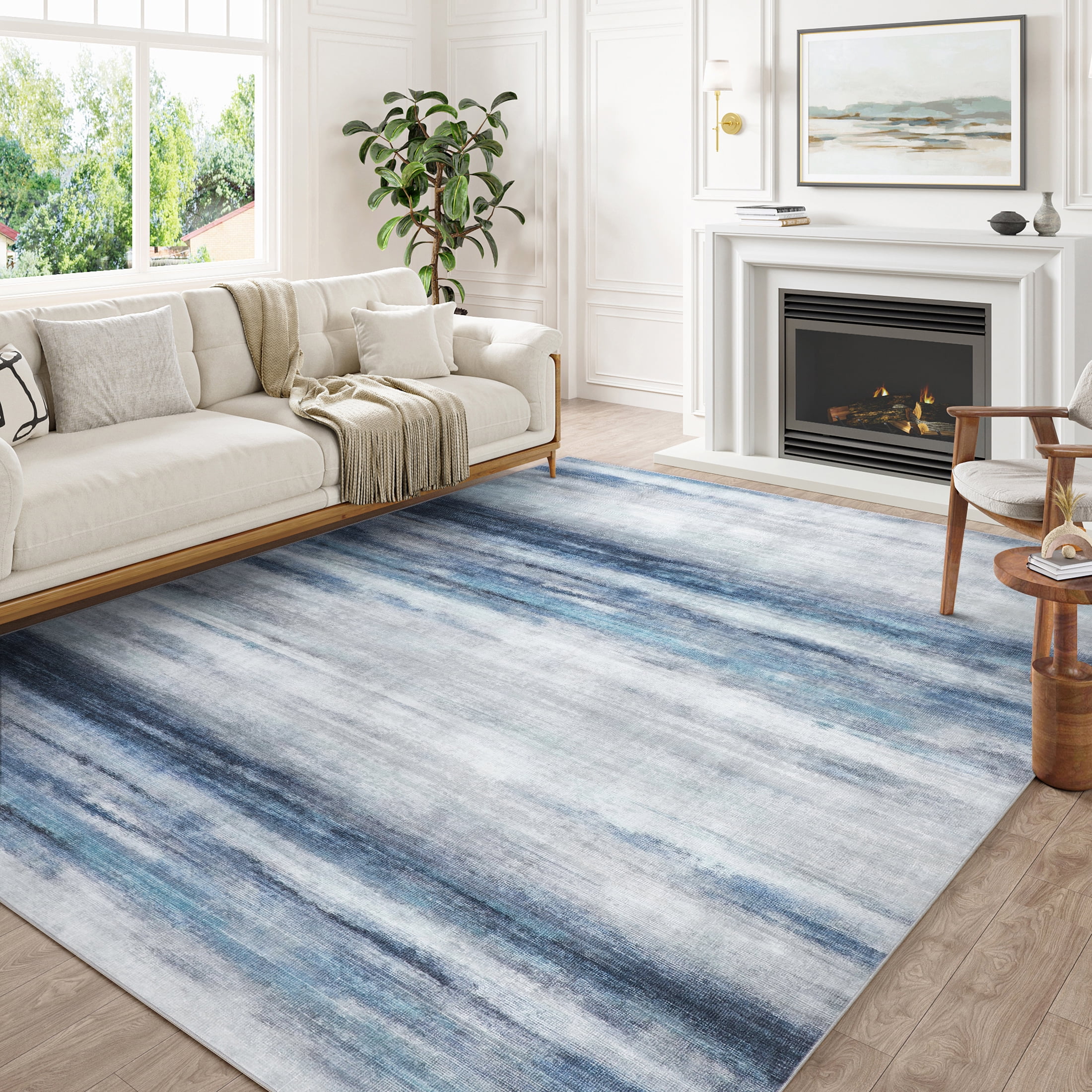 BERTHMEER 8'x10' Large Stripe Area Rugs Modern Abstract Rugs for Living ...