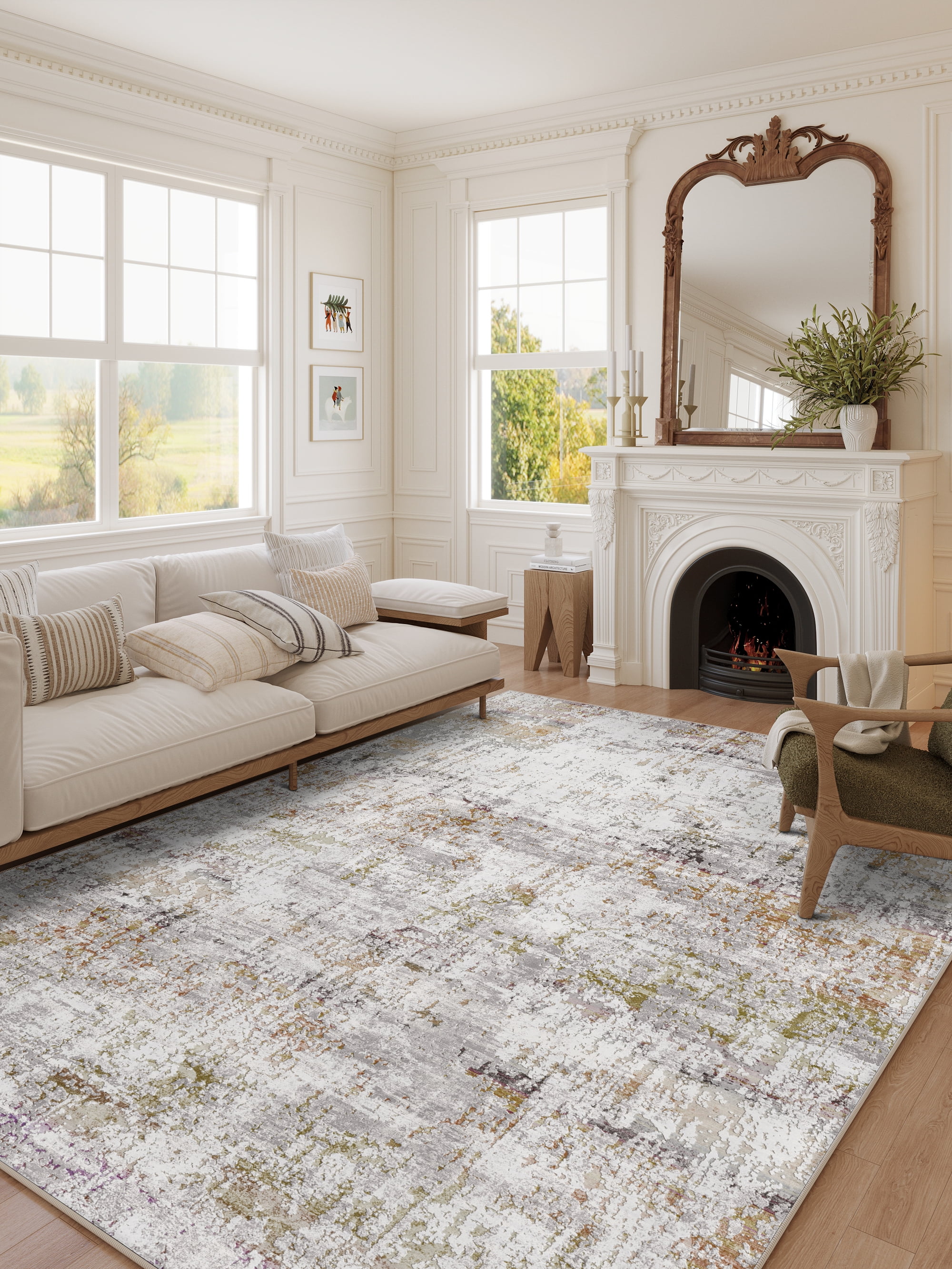 BERTHMEER 8'x10' Large Area Rugs Modern Abstract Rugs for Living Room ...