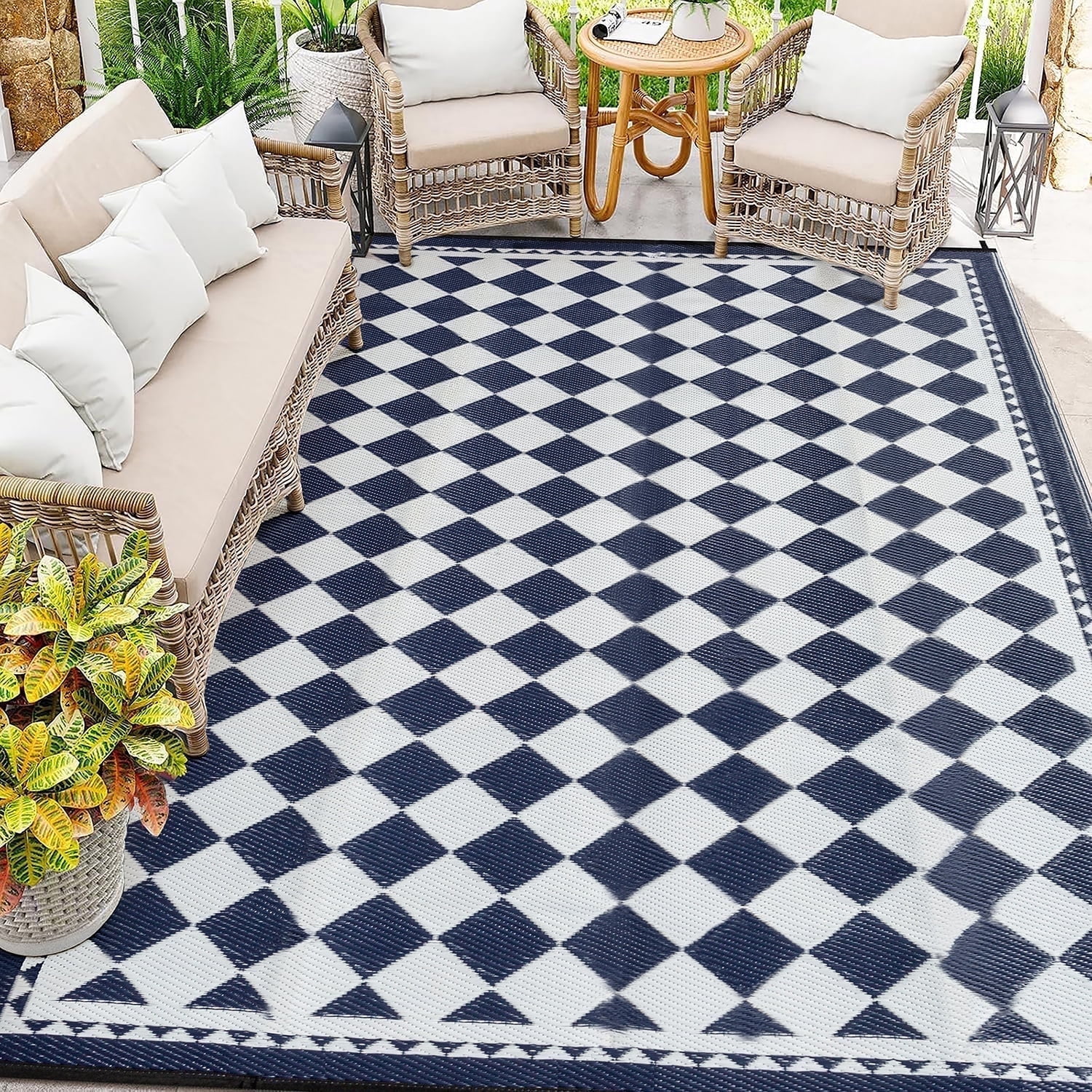 BERTHMEER 8'x10' Outdoor Rugs on Sale Clearance Waterproof Area Rugs ...