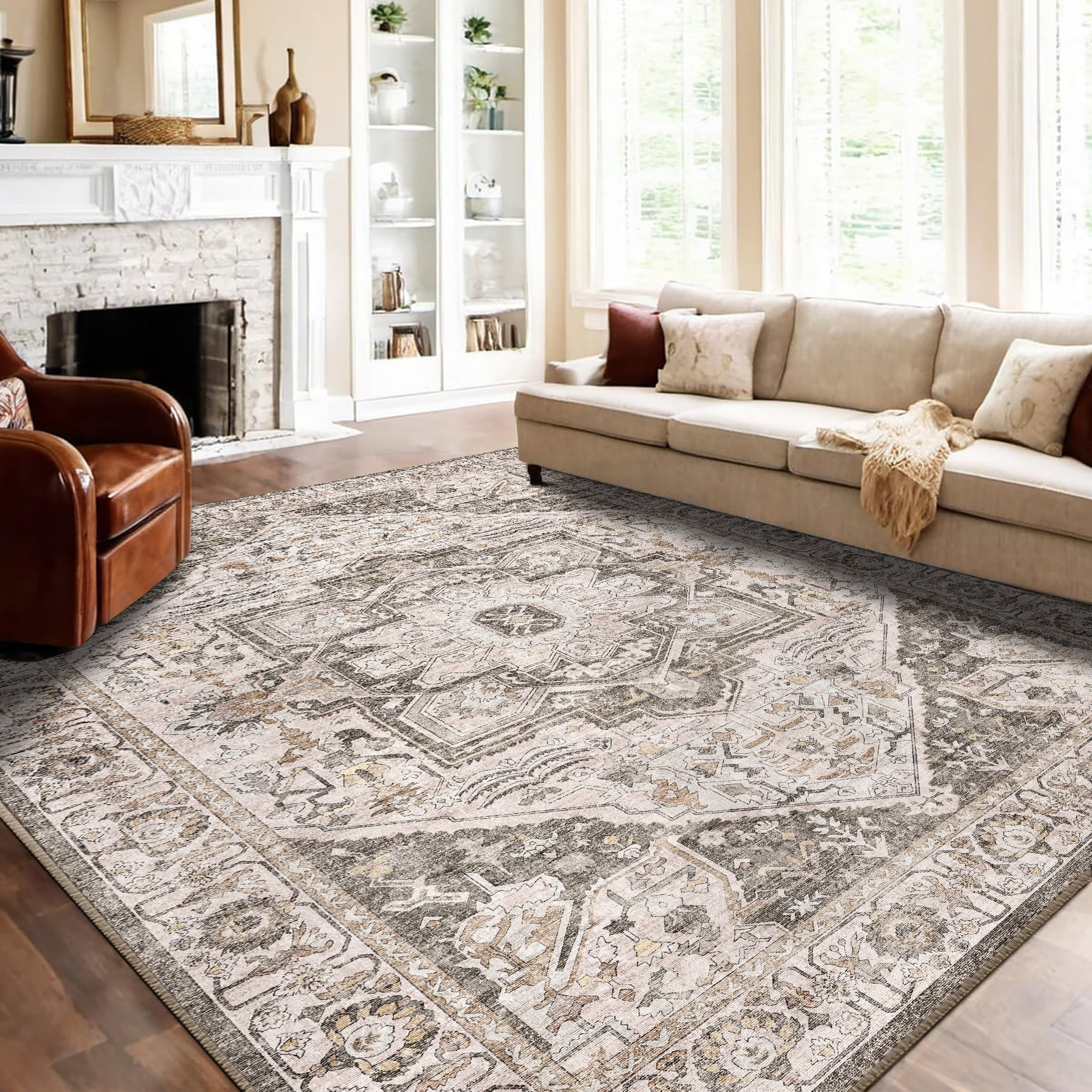 BERTHMEER 8'x10' Vintage Area Rugs for Living Room Bedroom Dining Room ...