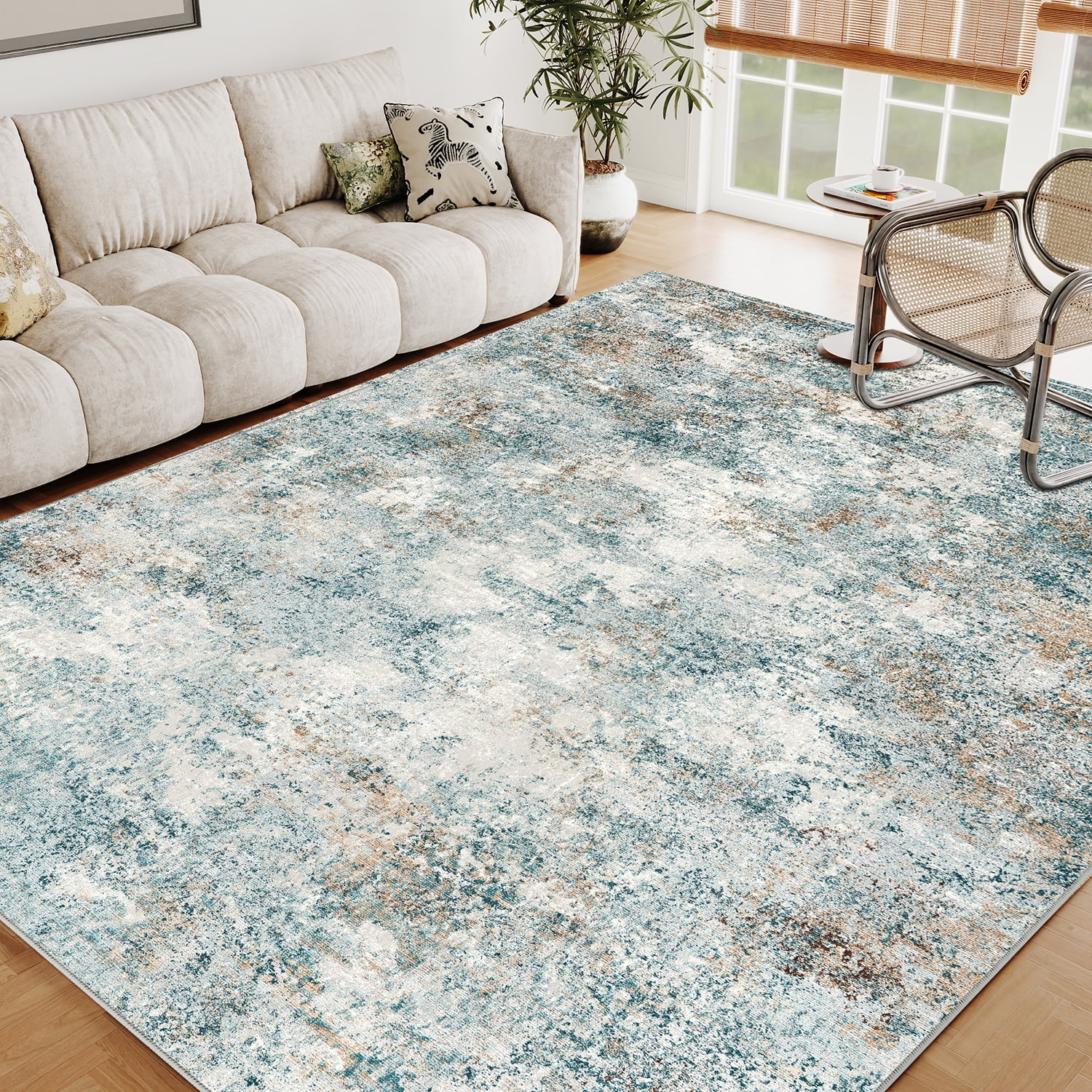 BERTHMEER 8'x10' Washable Large Area Rugs for Living Room Bedroom ...