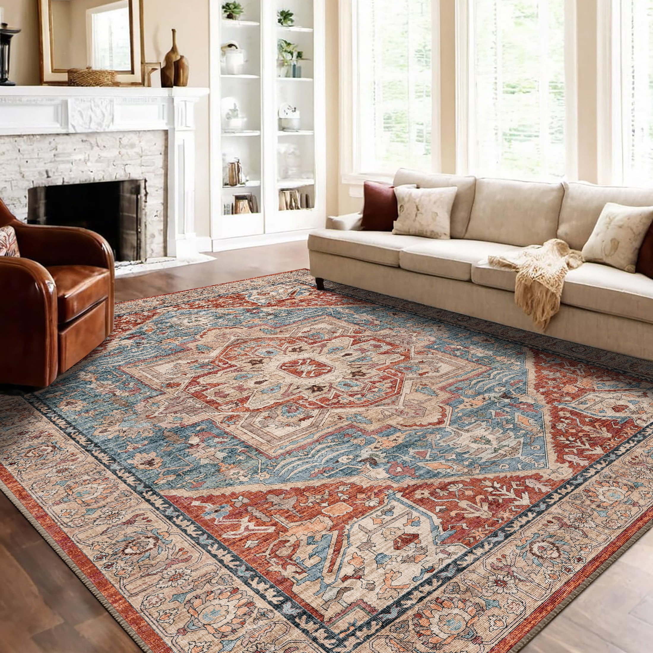 BERTHMEER 9'x12' Area Rugs Large Washable Rugs for Living Room Bedroom ...
