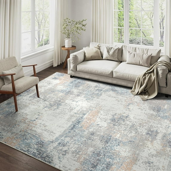 BERTHMEER 9'x12' Large Abstract Area Rug for Living Room Distressed ...