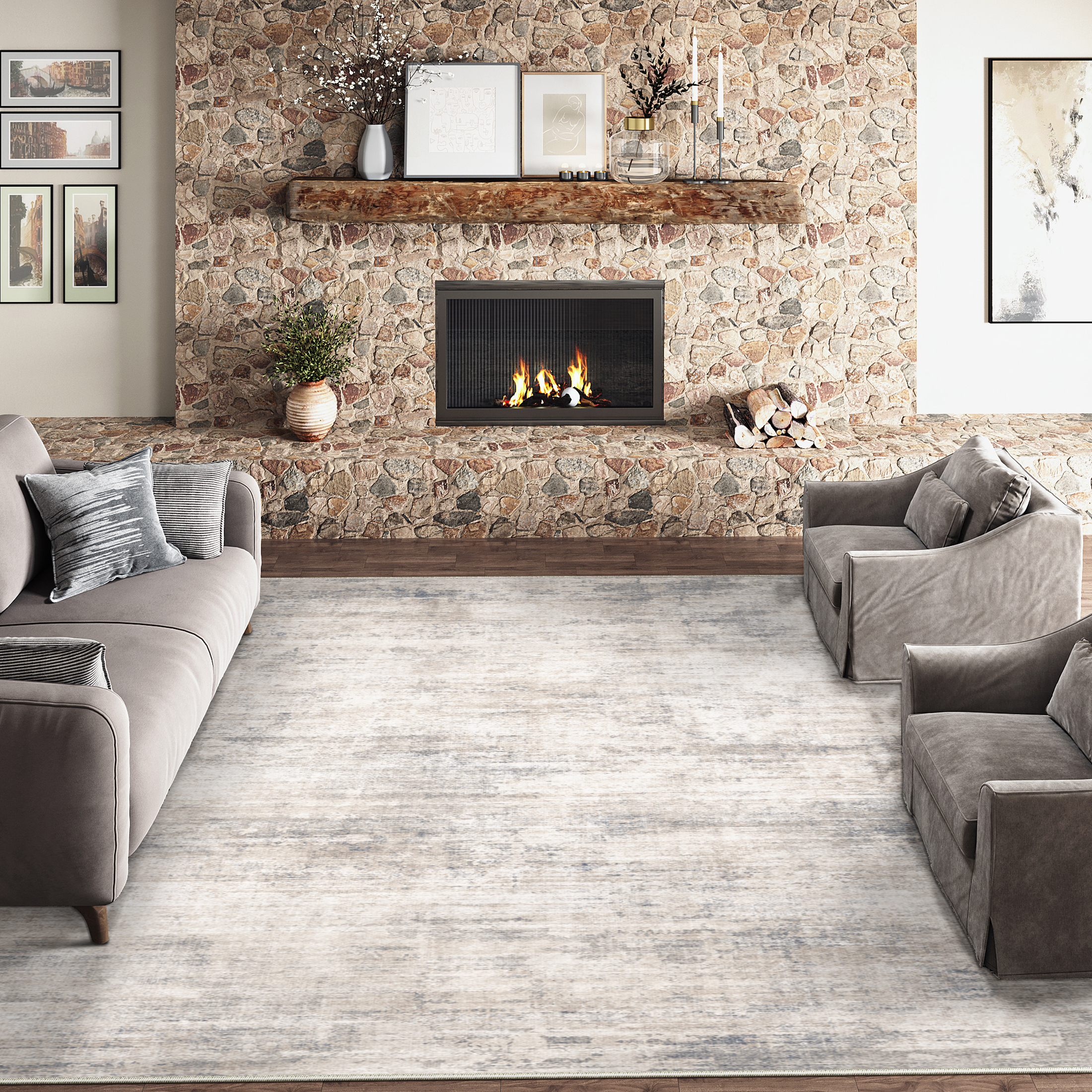 BERTHMEER 9'x12' Large Abstract Area Rugs Modern Rugs for Living Room ...