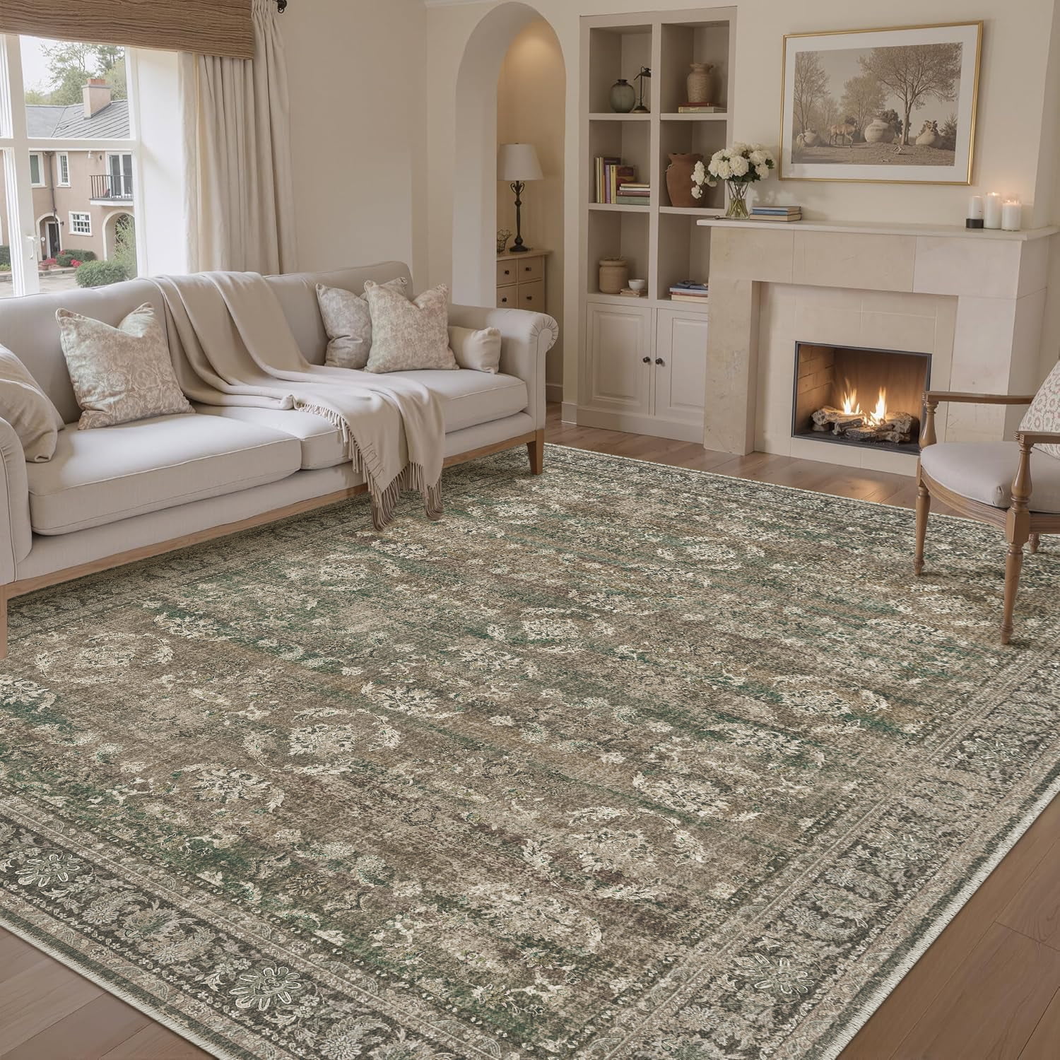 BERTHMEER 9'x12' Large Area Rugs for Living Room Bedroom Office Brown ...