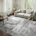 BERTHMEER 9'x12' Large Gray Abstract Area Rugs for Living Room Bedroom ...
