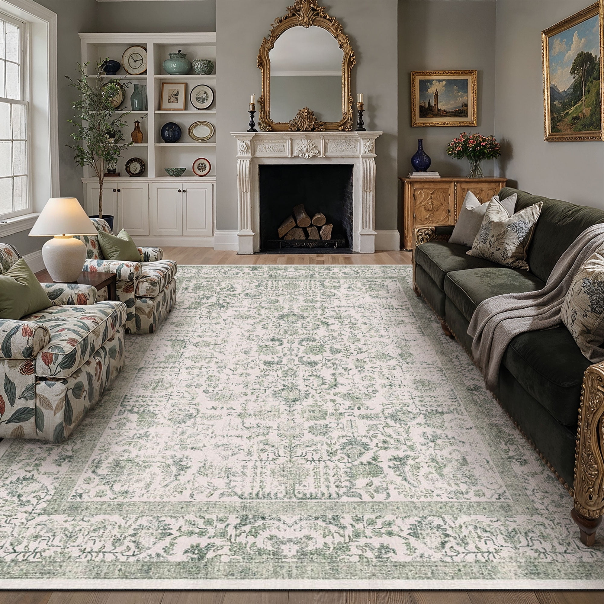 BERTHMEER 9'x12' Large Oriental Area Rugs Washable Vintage Rugs for ...