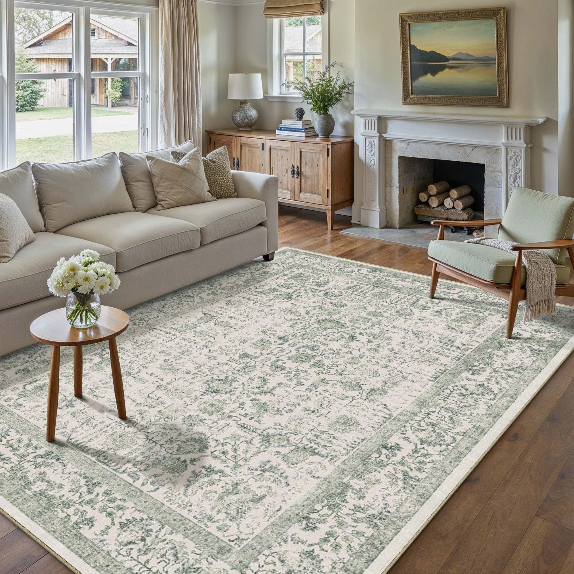 BERTHMEER 9'x12' Large Oriental Area Rugs Washable Vintage Rugs for ...