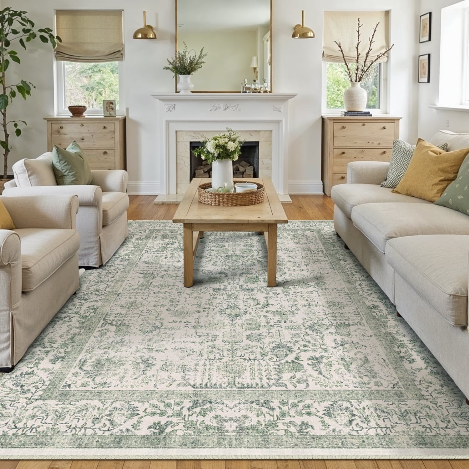 BERTHMEER 9'x12' Large Oriental Area Rugs Washable Vintage Rugs for ...