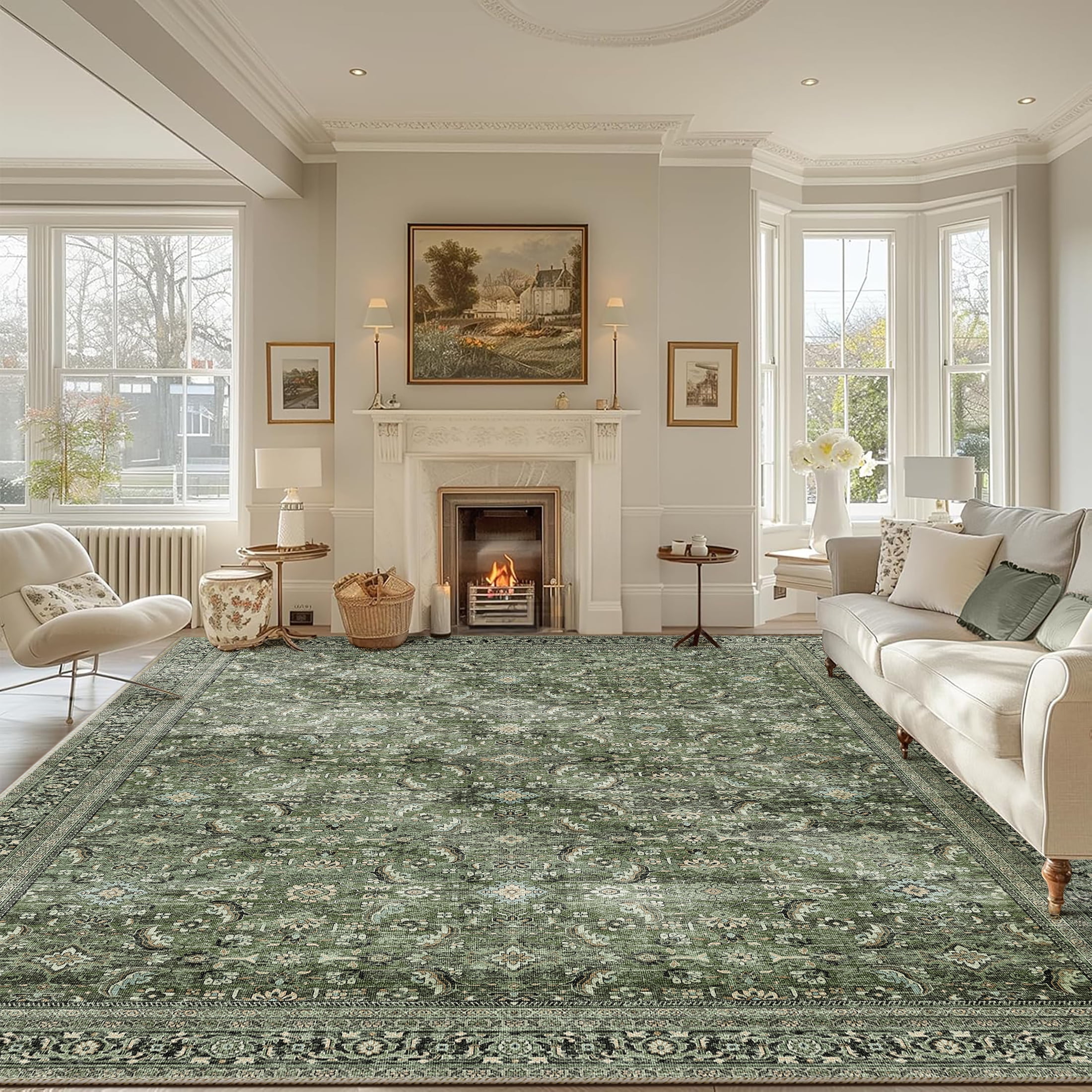 BERTHMEER 9’x12' Large Vintage Area Rugs Clearance for Living Room ...