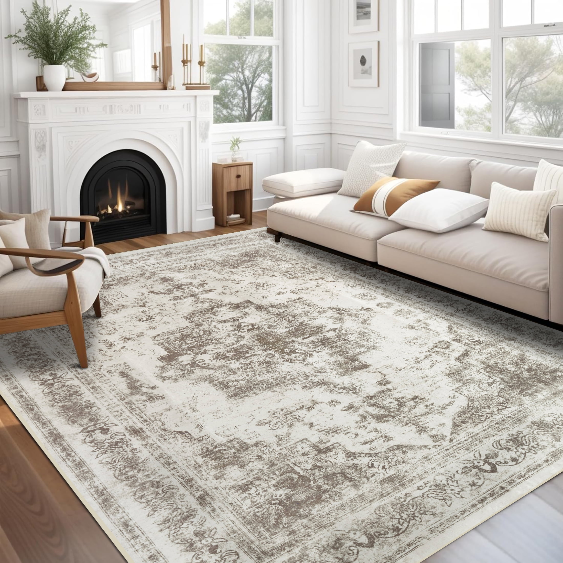 BERTHMEER 9'x12' Large Vintage Area Rugs Oriental Rugs Washable Carpets ...