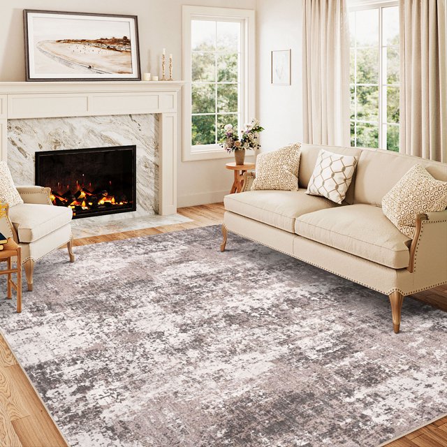 BERTHMEER 9'x12' Pink Abstract Area Rugs for Living Room Bedroom Dining ...