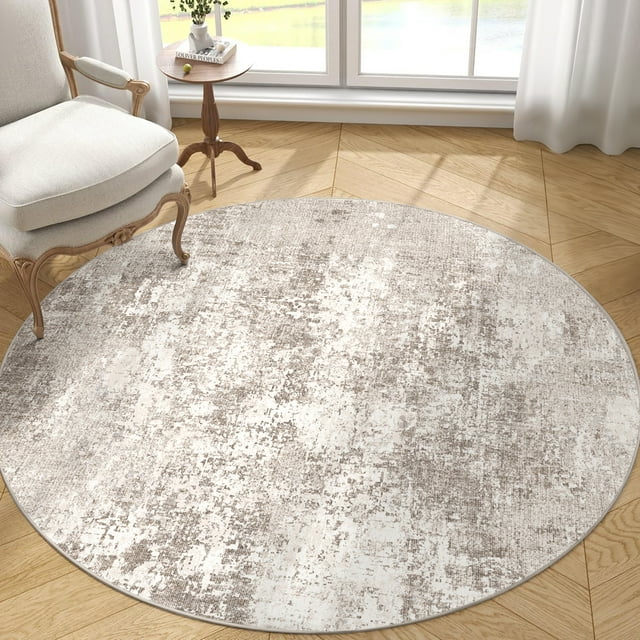 BERTHMEER Abstract Round Area Rugs 6'x6' Washable Rugs for Office ...