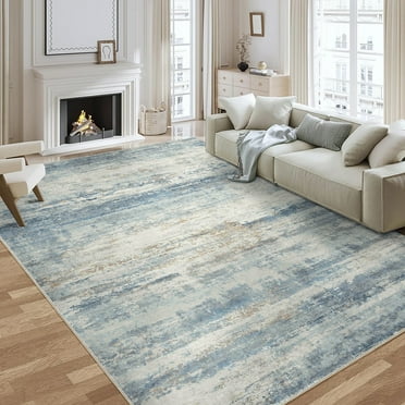 BERTHMEER 6' x 9' Gray Abstract Area Rugs for Living Room Bedroom ...