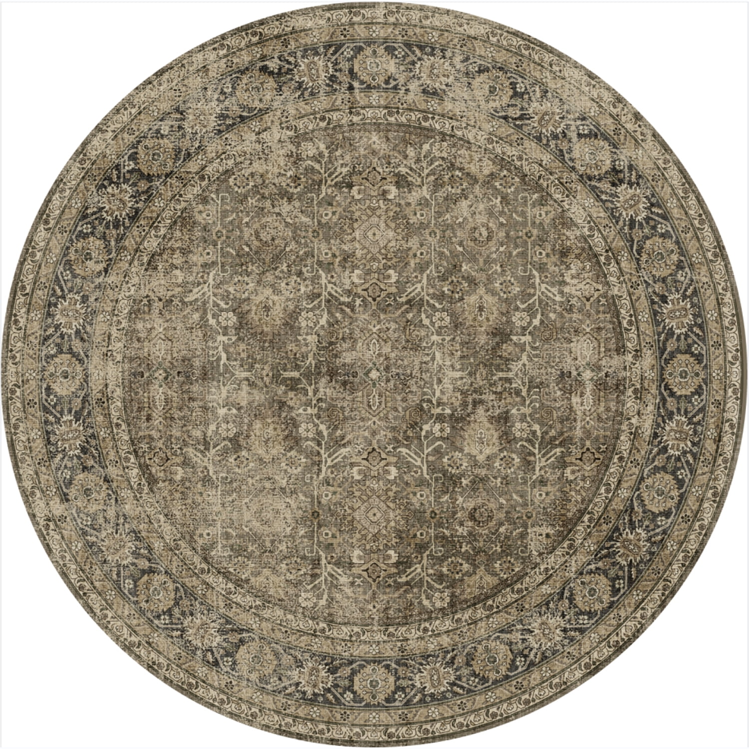 Customer reviews for BERTHMEER Brown Round Area Rugs 6'x6' Washable ...