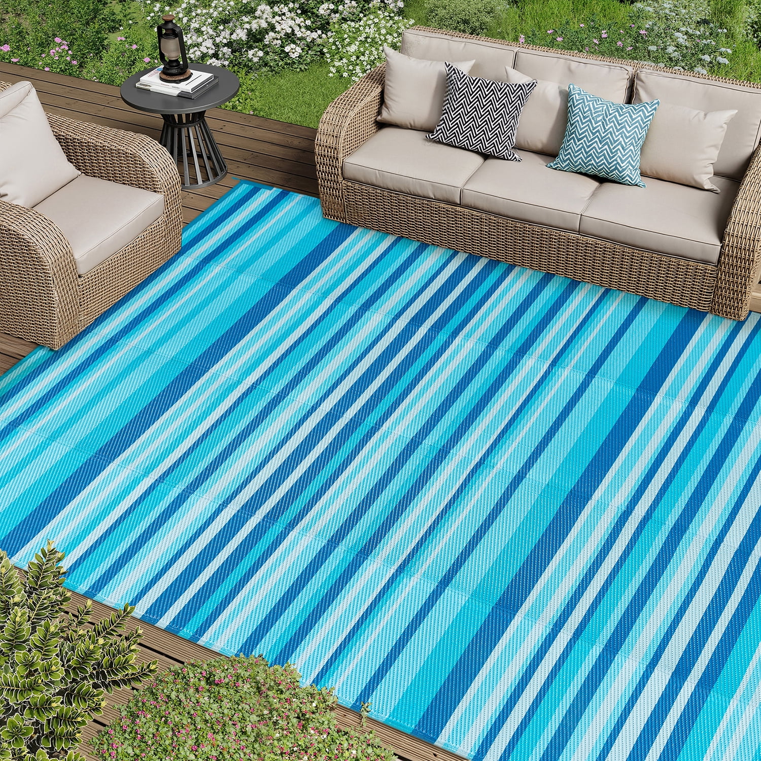 BERTHMEER Outdoor Plastic Rugs on Sale Clearance 8'x10' for Patios ...