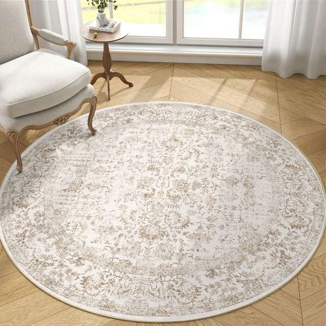 BERTHMEER Round Area Rugs 6'x6' Washable Rugs for Office Living Room ...