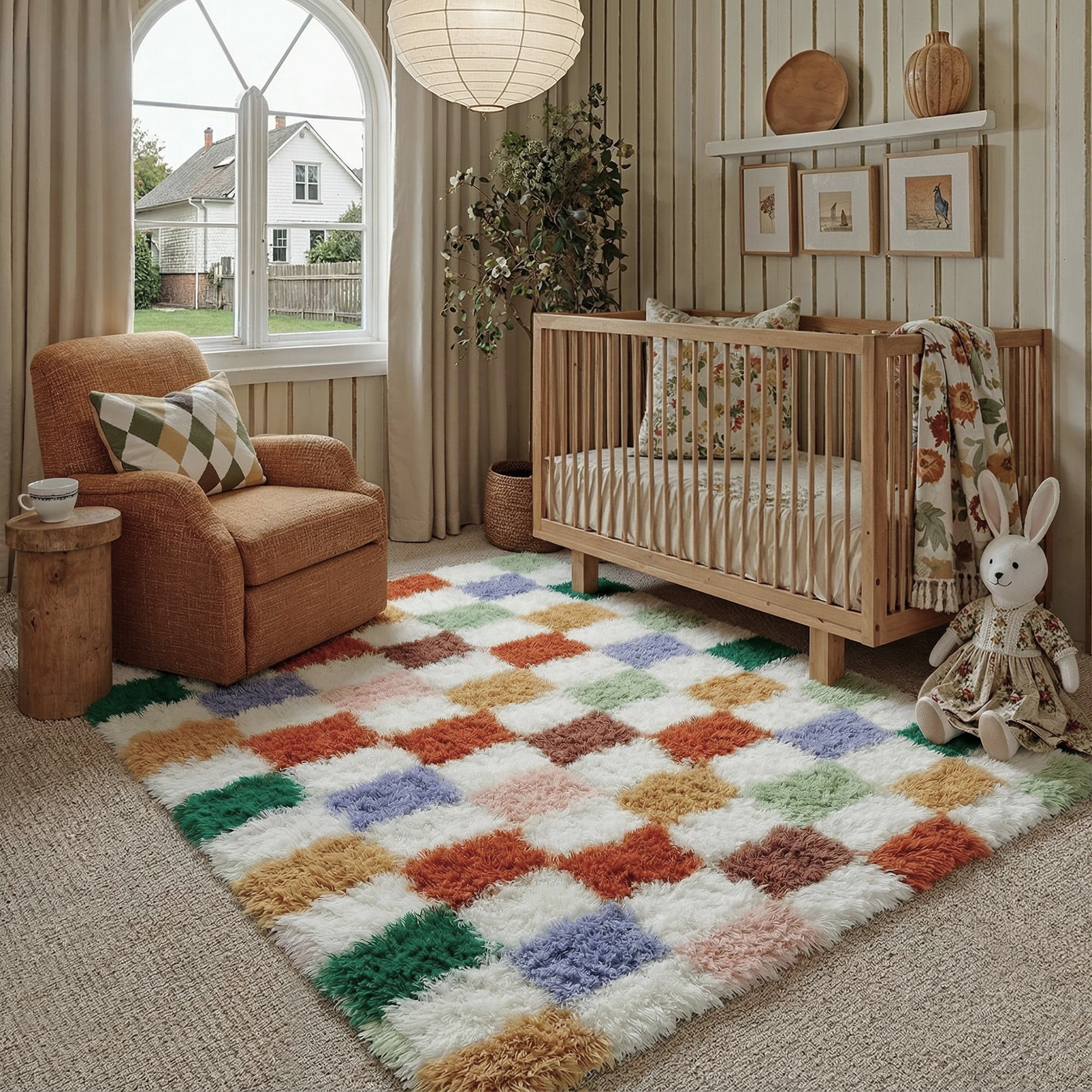 BERTHMEER 5'x7' Area Rugs for Living Room Bedroom Multicolor Fluffy ...