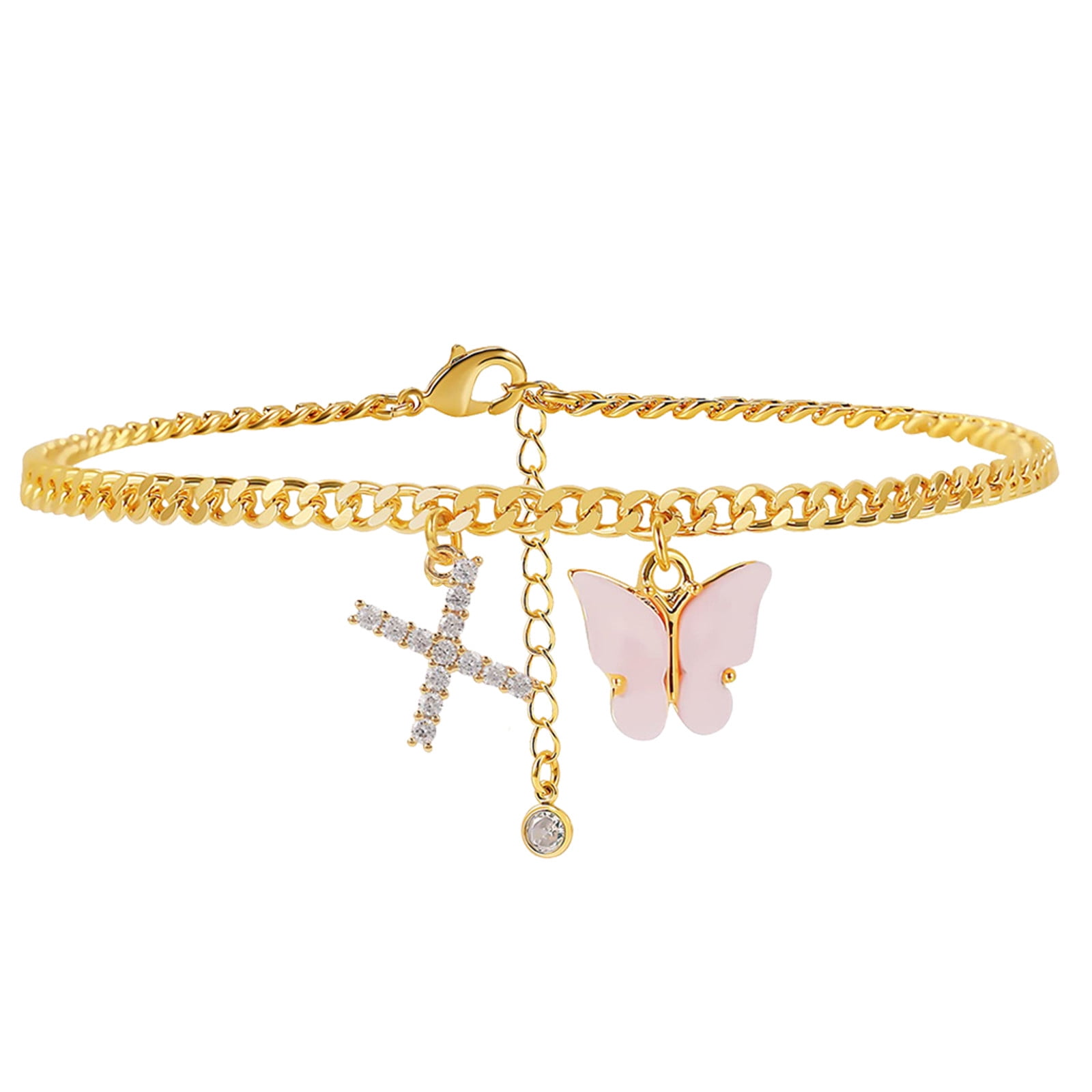 BERYWOLKS Jewelry Initial Anklet Foot Female Anklet Letters for Women Anklet Wristwatch Woven ...