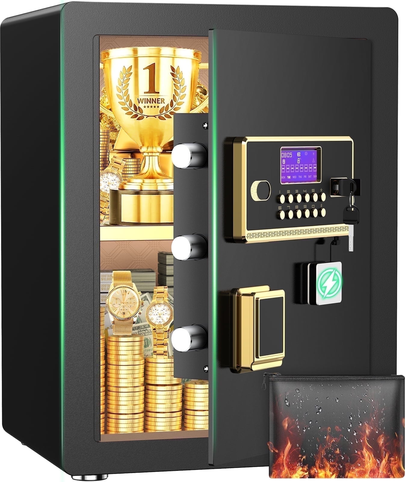 BESAFETY 4.5 Cuft Large Safe Box, Home Safe Security Box With Fireproof ...