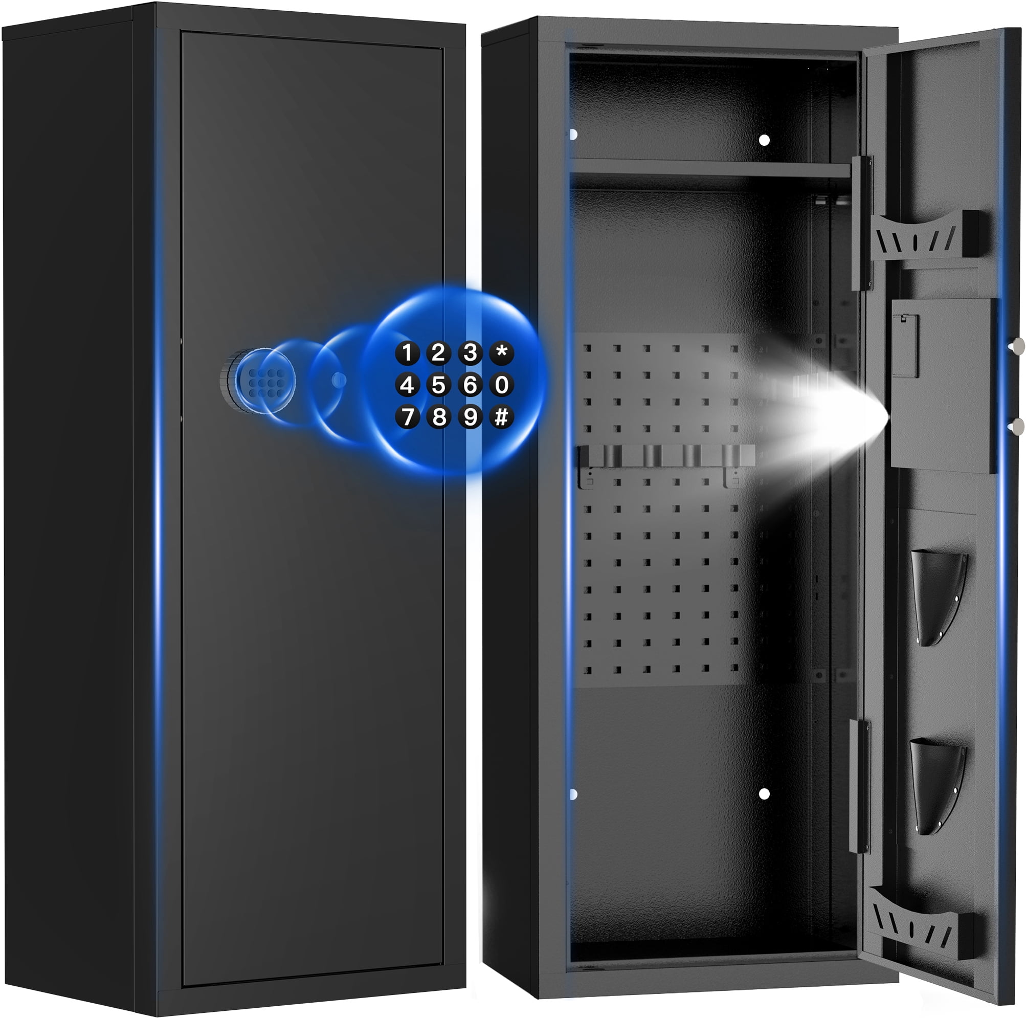 "BESAFETY 12-15 Gun Cabinet, Quick Access Rifle and Pistol Safe, 51.18 ...