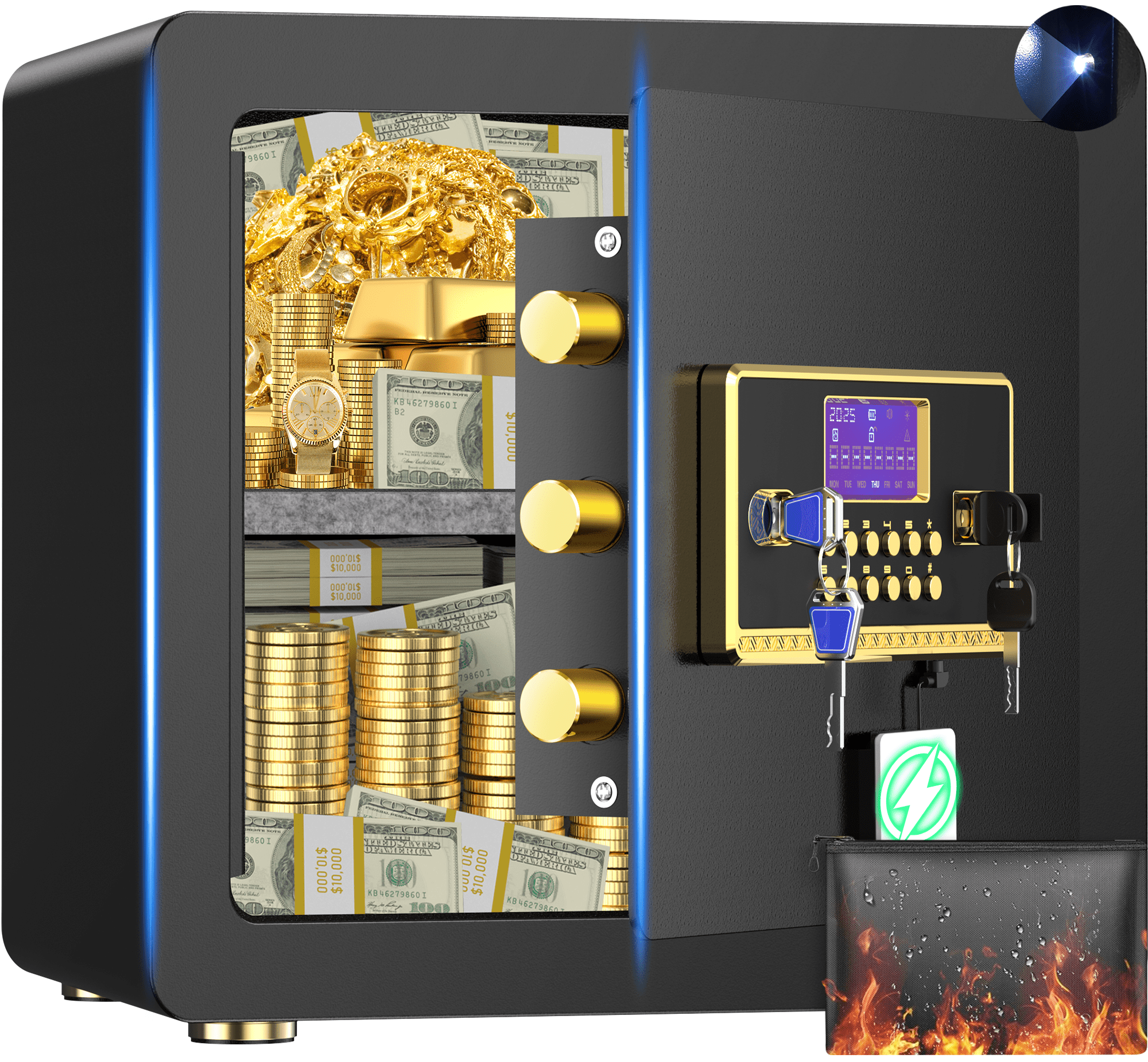 BESAFETY 2.5 Cuft Safe Box, Digital Keypad Home Security Safe With ...