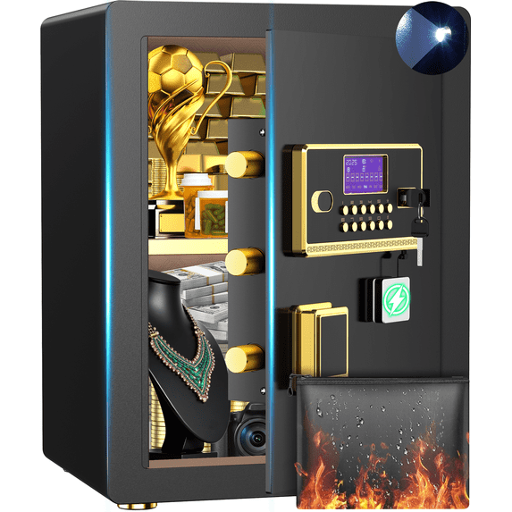BESAFETY 3.5 Cuft Large Safe Box, Digital Keypad Home Security Safe ...