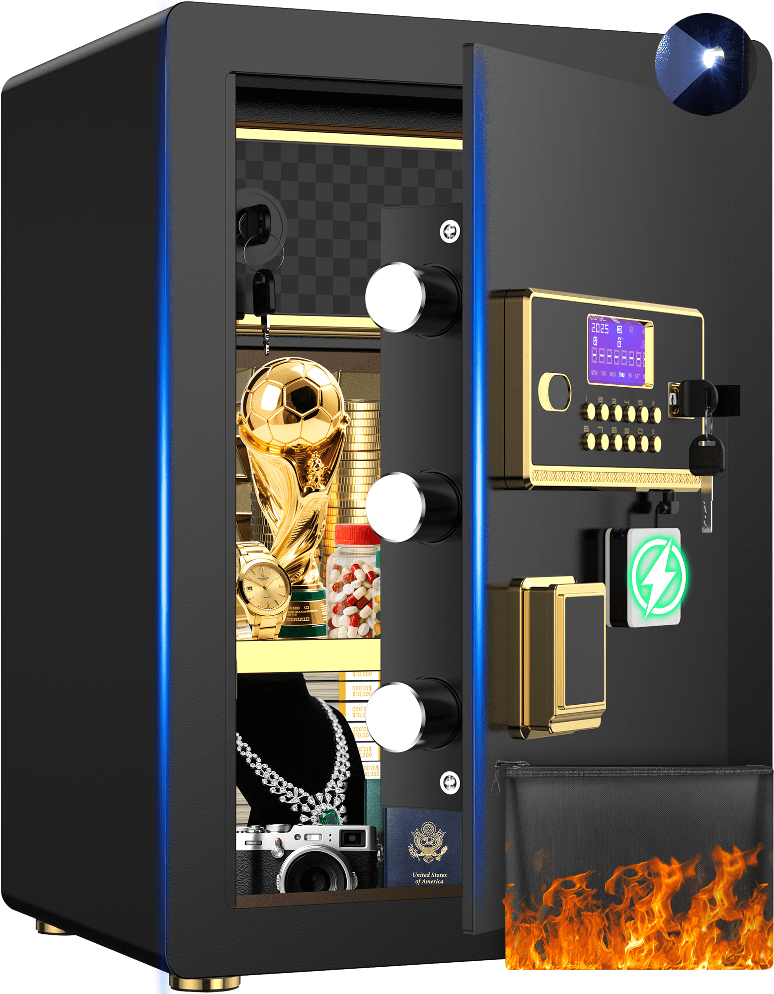 BESAFETY 5.0 Cuft Large Safe Box, Security Home Safe with Interior Safe ...