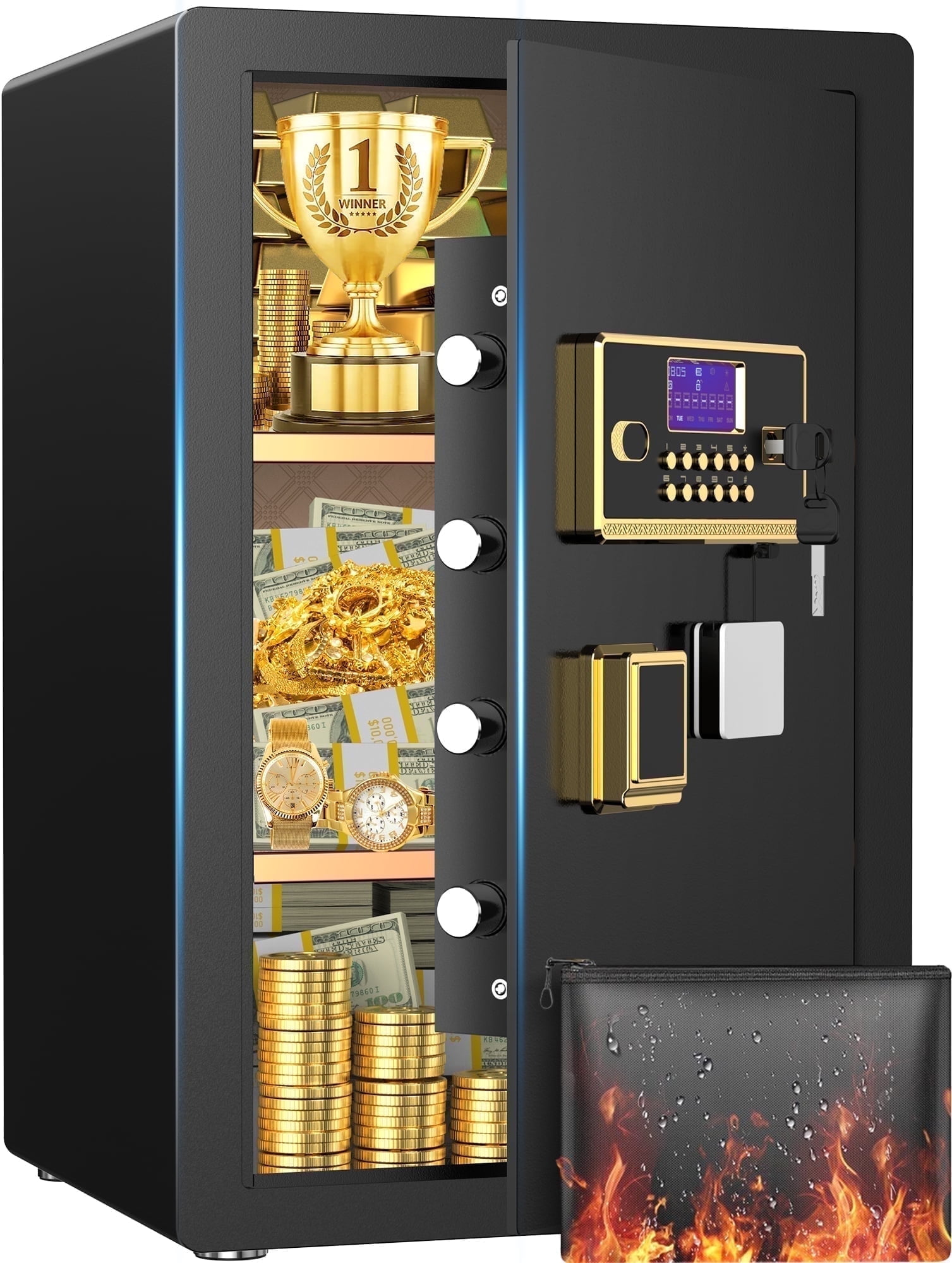 BESAFETY 6.0 Cuft Large Safe Box, Digital Keypad Home Security Safe ...