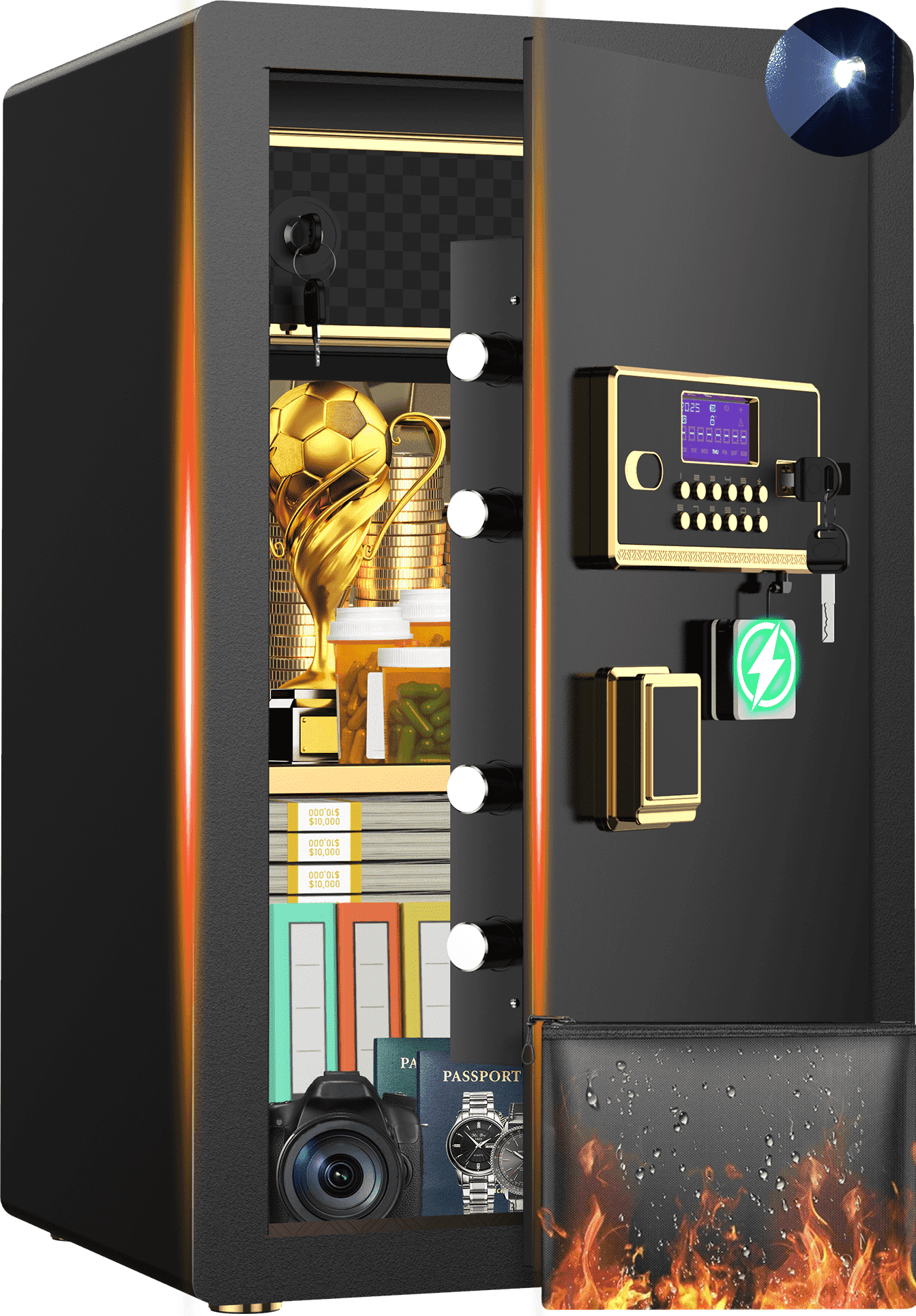 BESAFETY 6.5 Cuft Large Safe Box, Home Safe Security Box With Fireproof ...