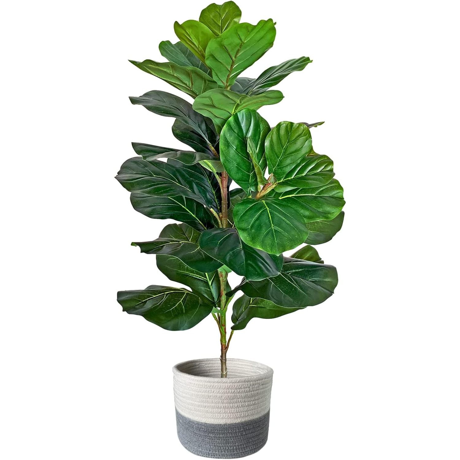 BESAMENATURE 40 Inch Artificial Fiddle Leaf Fig Tree/Faux Ficus Lyrata ...